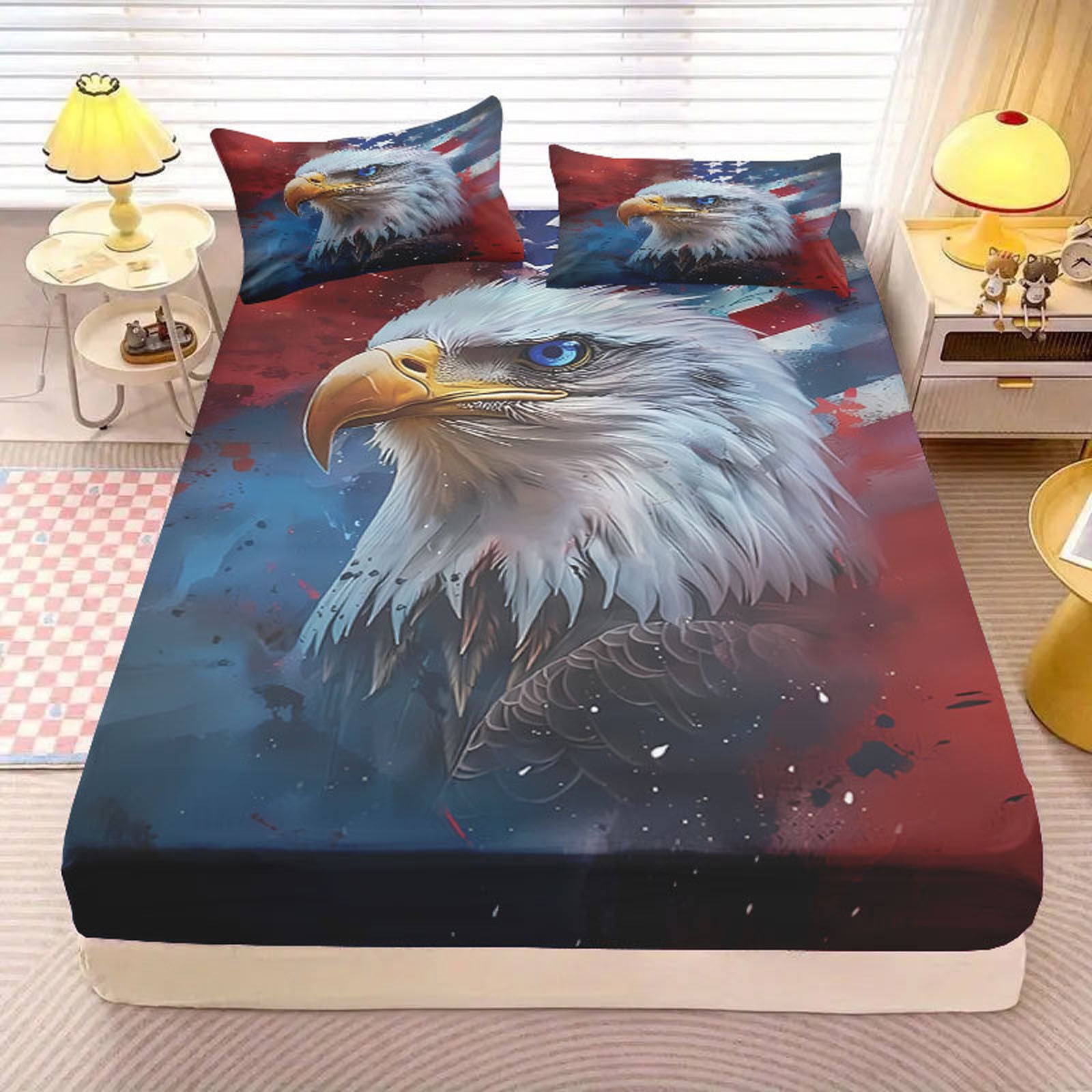 Littleplum American Flag Bald Eagle 3D Print 3 Pieces Bedding Comforter ...