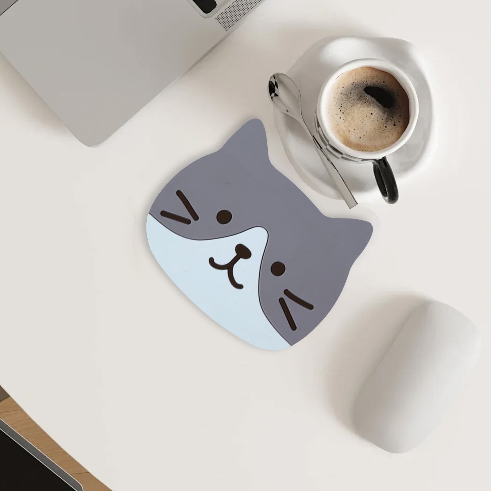 Littleplum Cute Cat Cup Coaster,Funny Cat Coasters Cat Shaped Ceramic ...