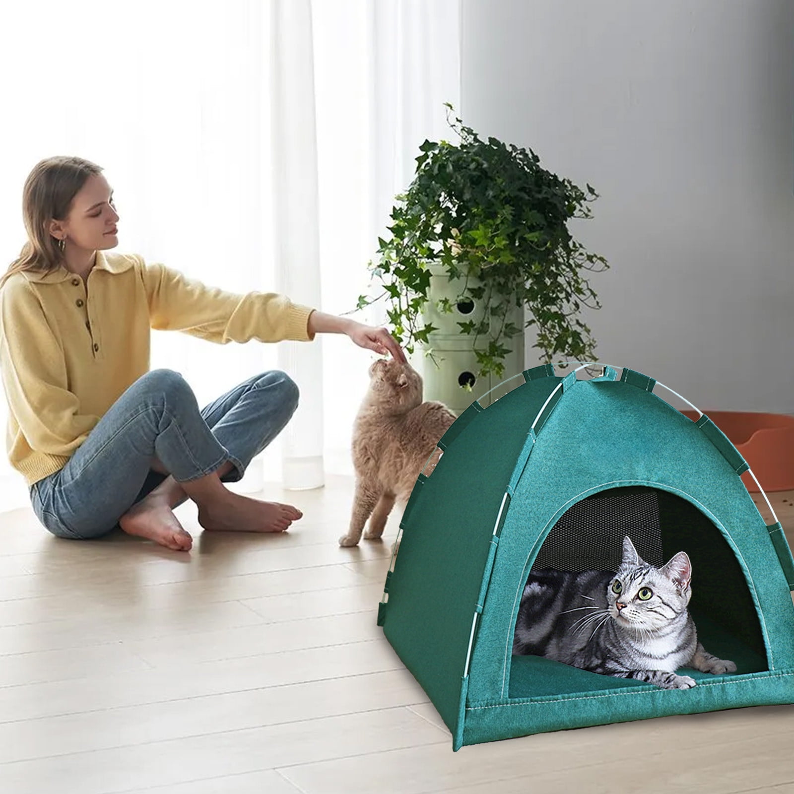 Littleplum Grey Cat Tent House,Cat's Nest,Portable Indoor/Outdoor Pet ...