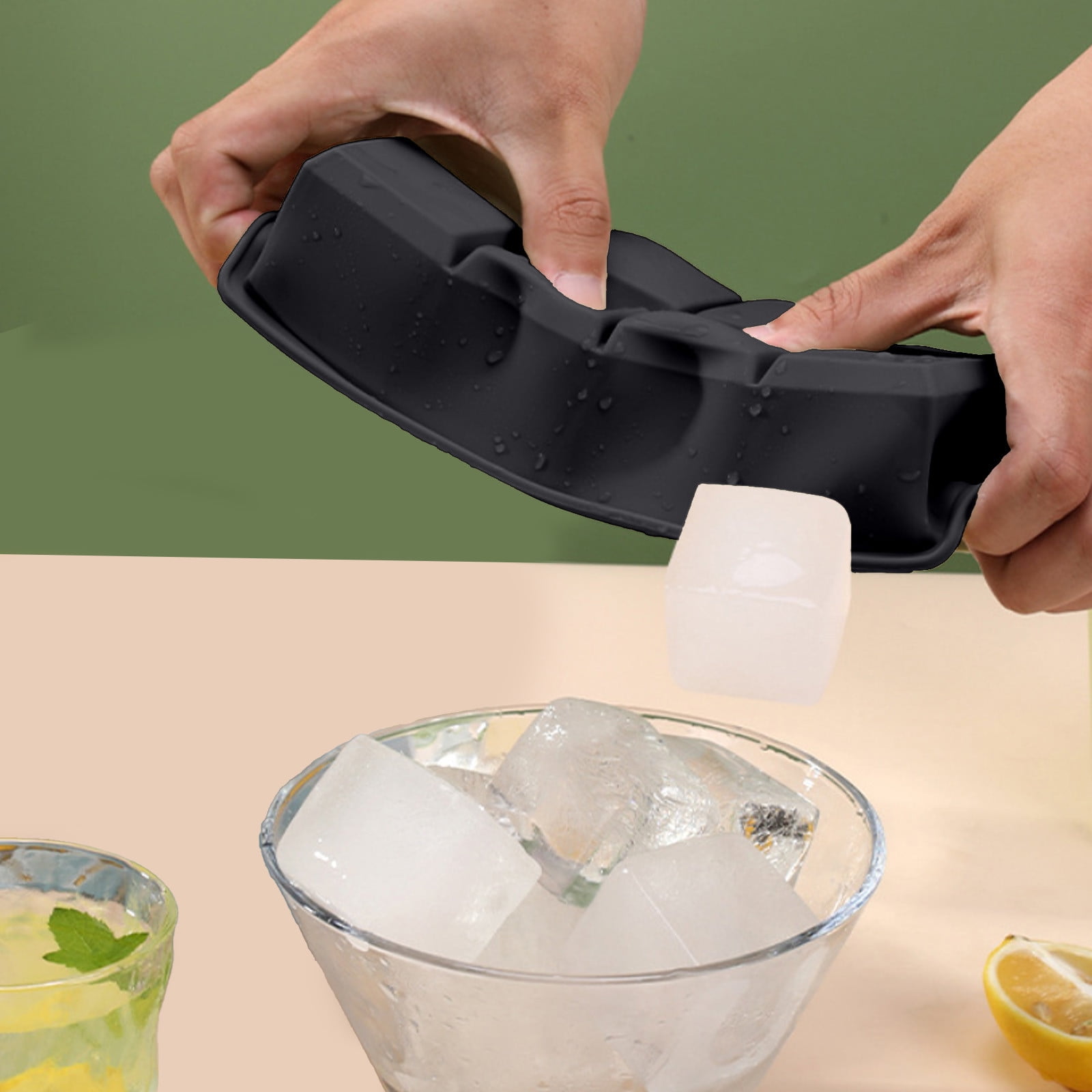 Lorve Large Ice Cube Tray for Whiskey,2inch Big Silicone Ice Trays for ...