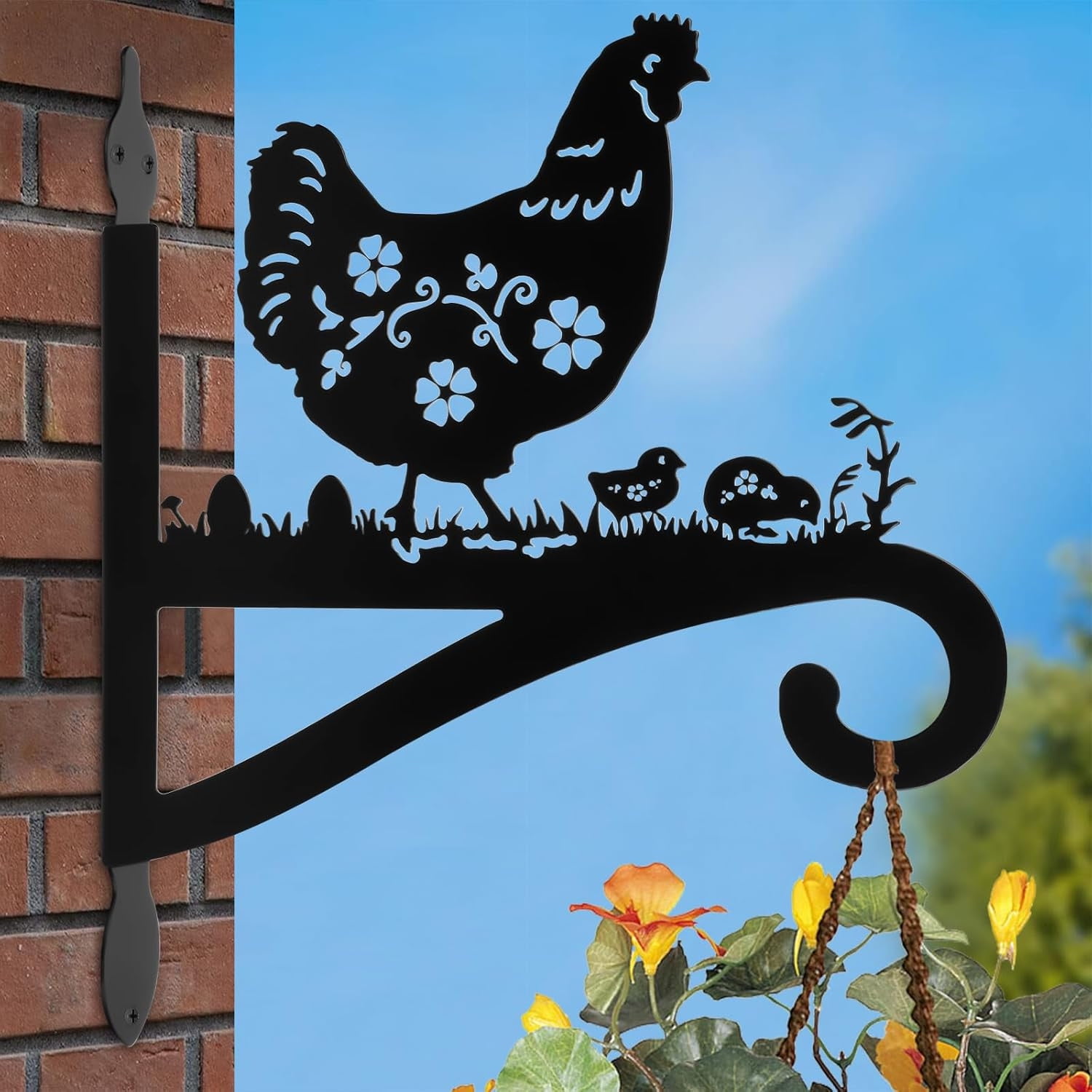 Littleplum Metal Hanging Planter Flower Pots Bracket,Bird Feeder Hook ...