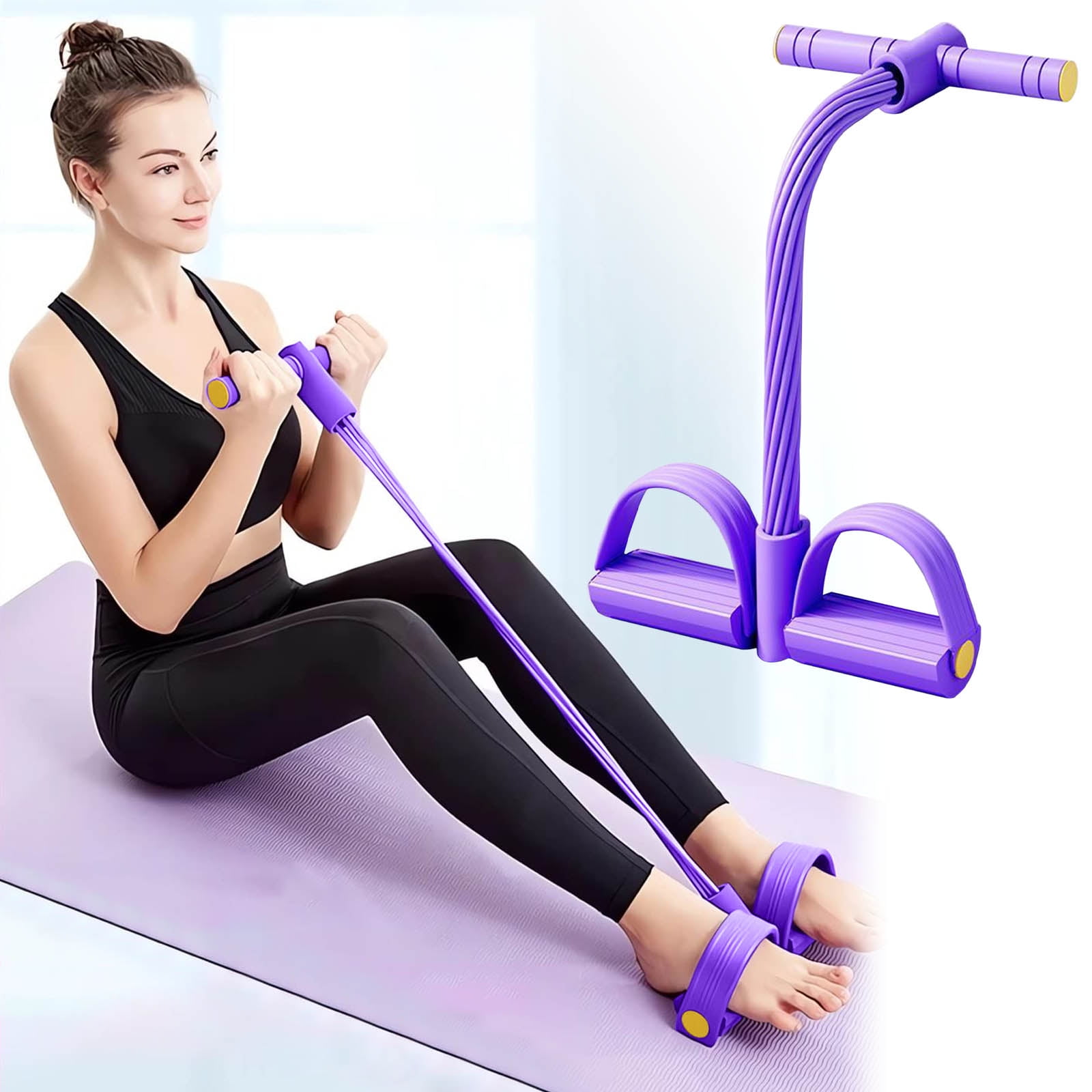 Littleplum Multifunction Tension Rope,10-Tube Elastic Yoga Pedal Puller ...