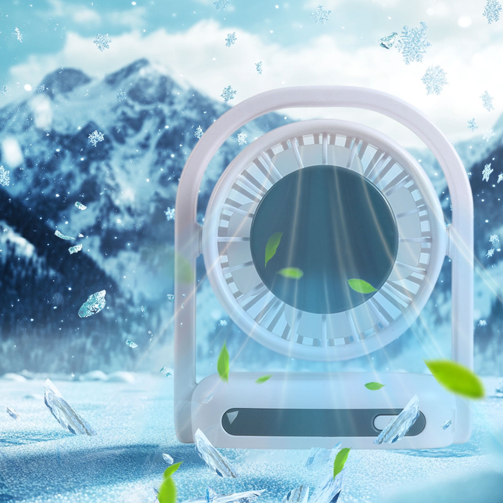 Littleplum Small Desk Fan Quiet Rechargeable, 180° Tilt Folding ...