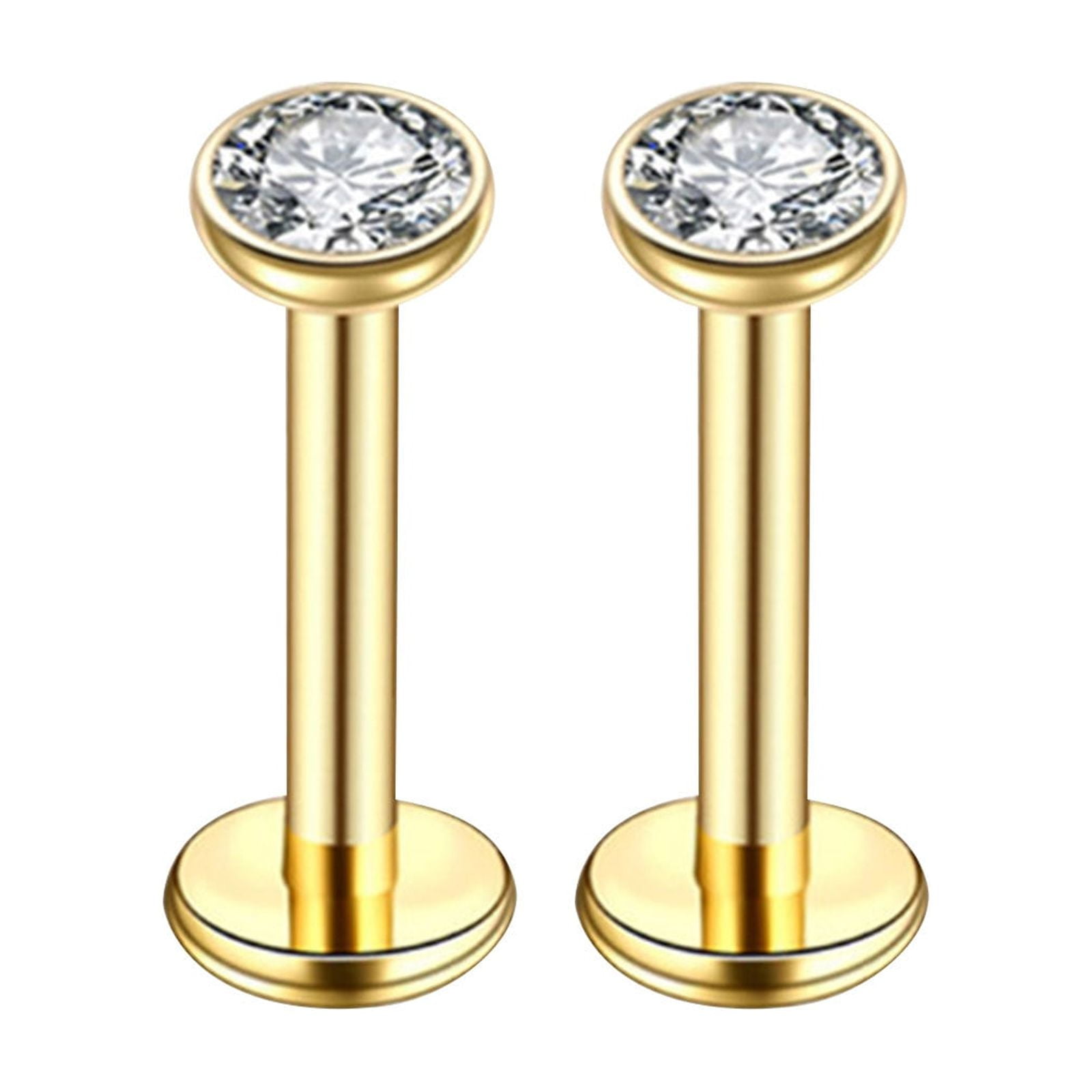 Littleplum Stainless Steel Lip Rings Nose Studs,Piercing Internally ...