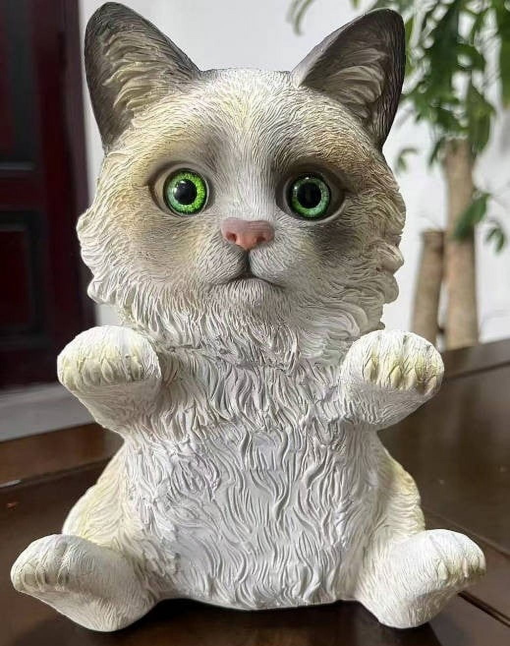 LittleplumOutdoor Cat Statue Garden Decoration,Muppet Cat Figurine Art ...