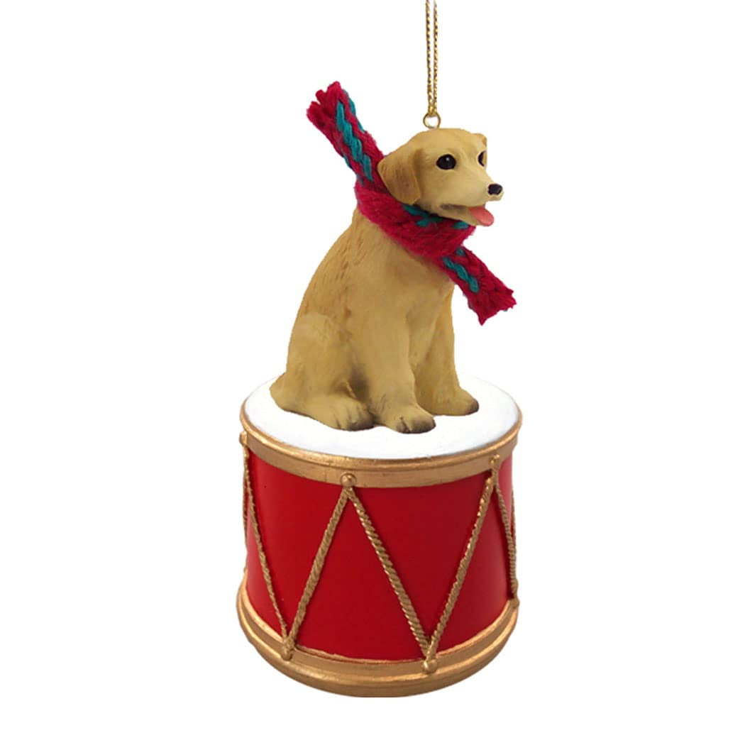 Littler Drummer Yellow Labrador Christmas Ornament - Hand Painted ...