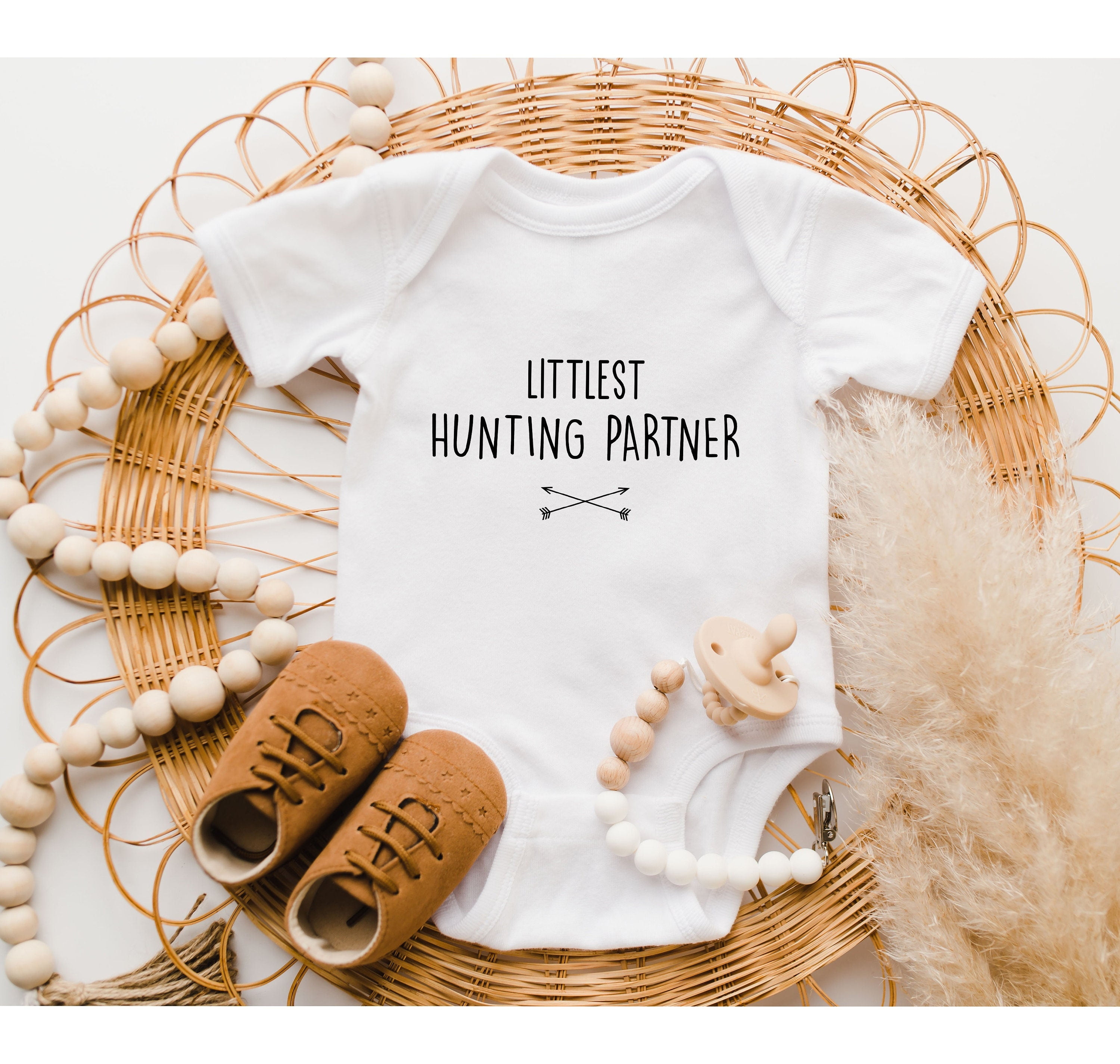 Littlest Hunting Partner Baby Onesie , Hunting Buddy Shirt, Pregnancy ...