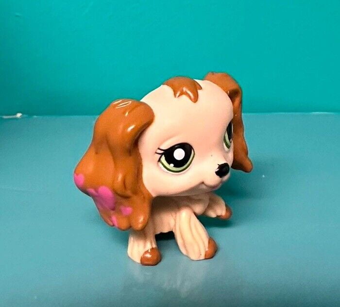 Littlest Pet Shop 1963 Cocker Spaniel Dog Pink Heart Green Eyes ...