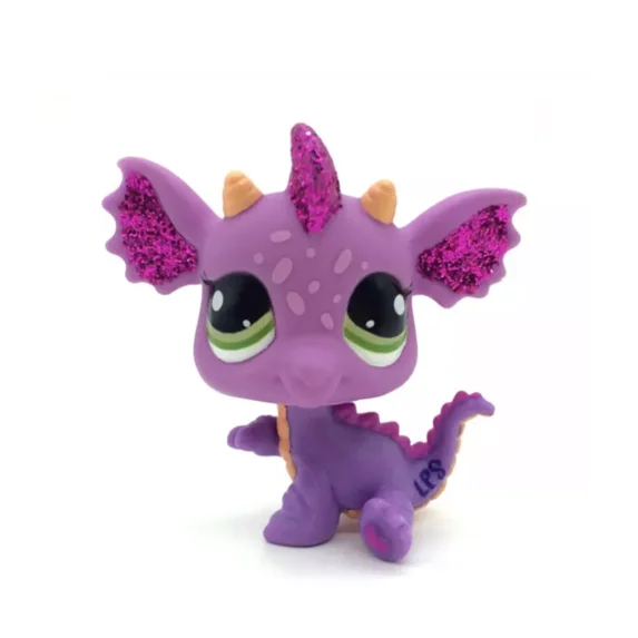 Littlest Pet Shop 2660 Purple & Pink Sparkle Glitter Dragon Green Eyes ...