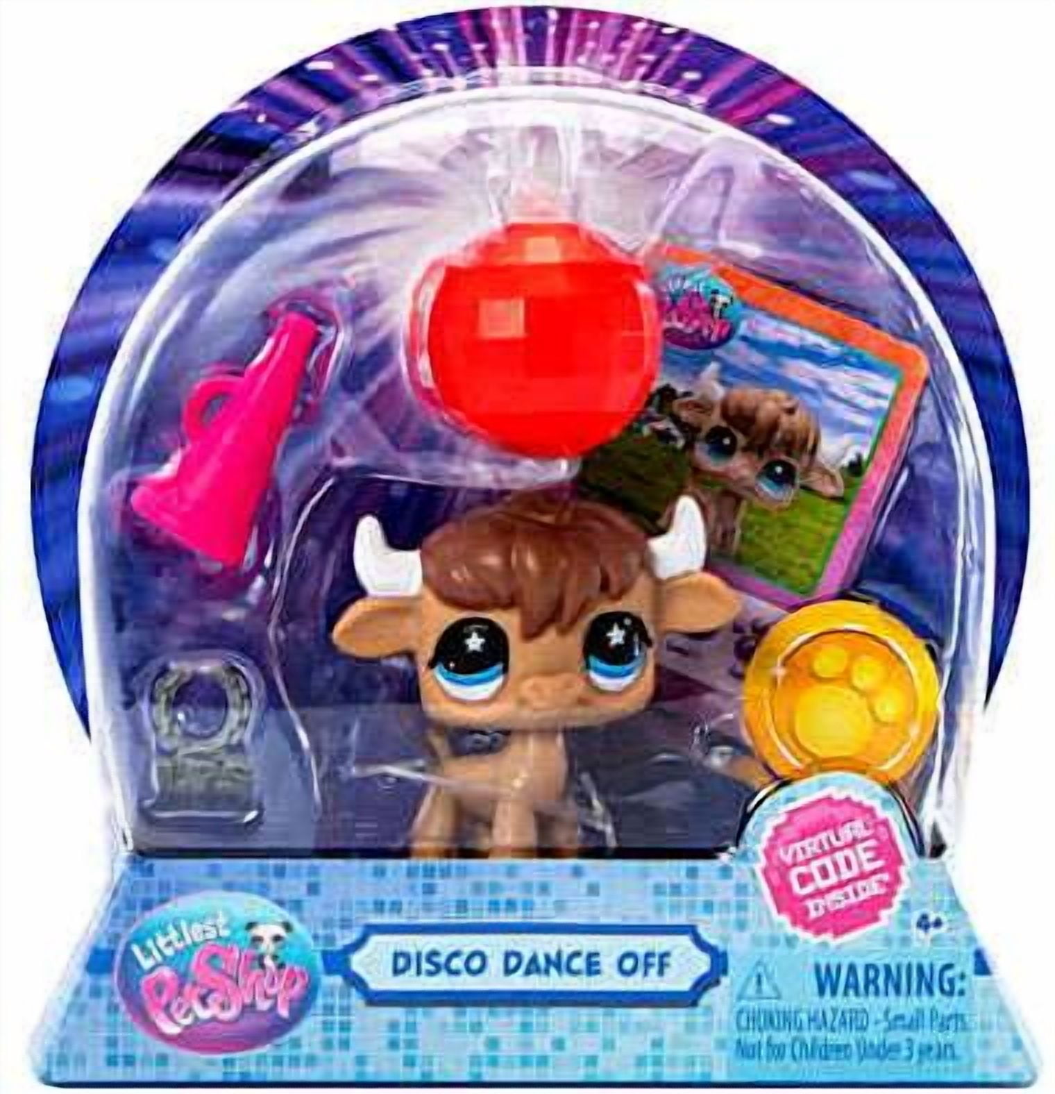 Littlest Pet Shop Disco Dance Off Baby Bull Mini Figure (with Virtual ...