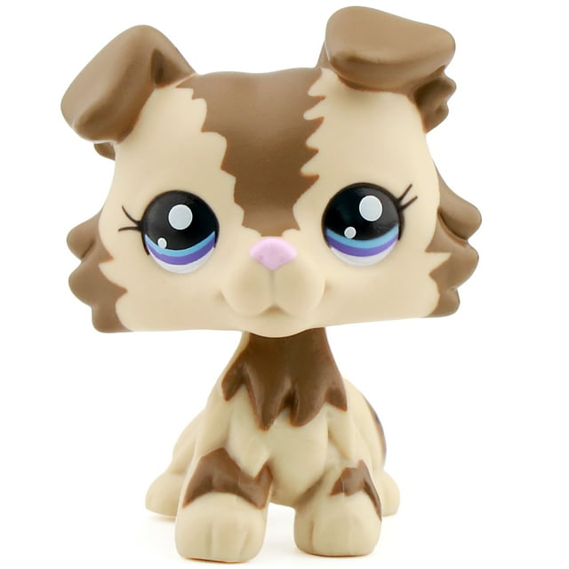 Littlest Pet Shop LPS Collie 2210 - Tan & Purple Eyes Collectible Toy for Kids & Collectors ...