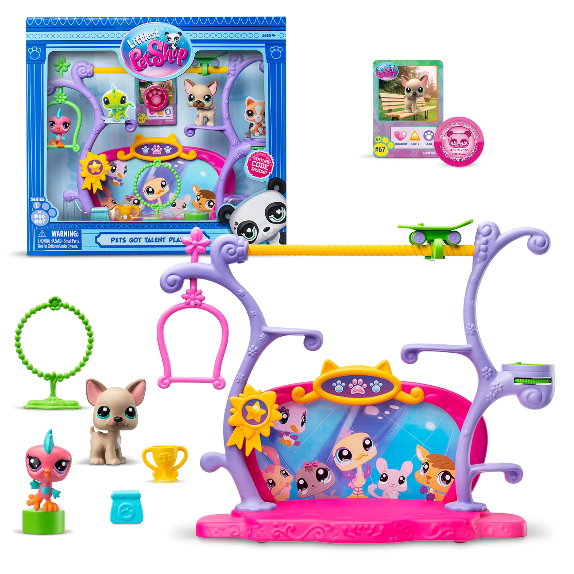Littlest Pet Shop, Pets Got Talent Play Set - Gen 7,Pets #67 & #66, LPS ...