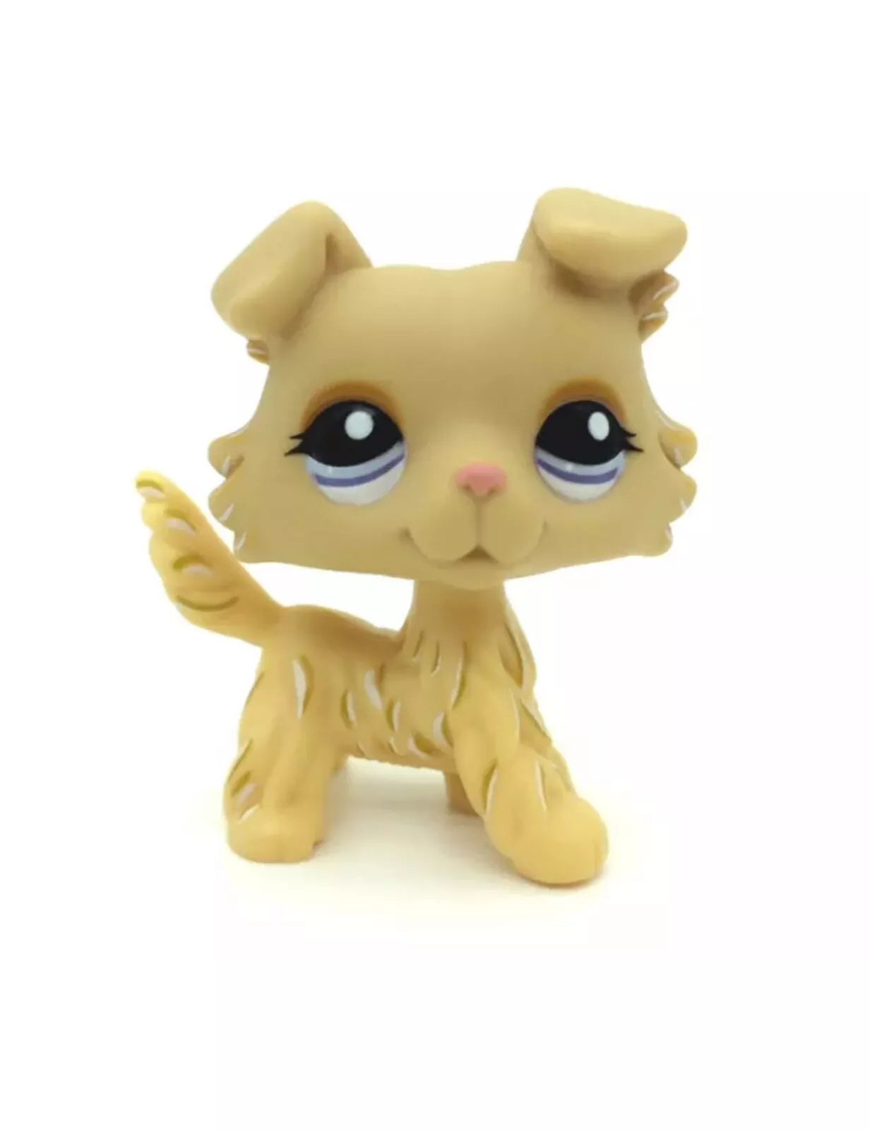 Littlest Pet Shop Rare Yellow Collie Dog Puppy Blue Eyes LPS Toy #1194 ...