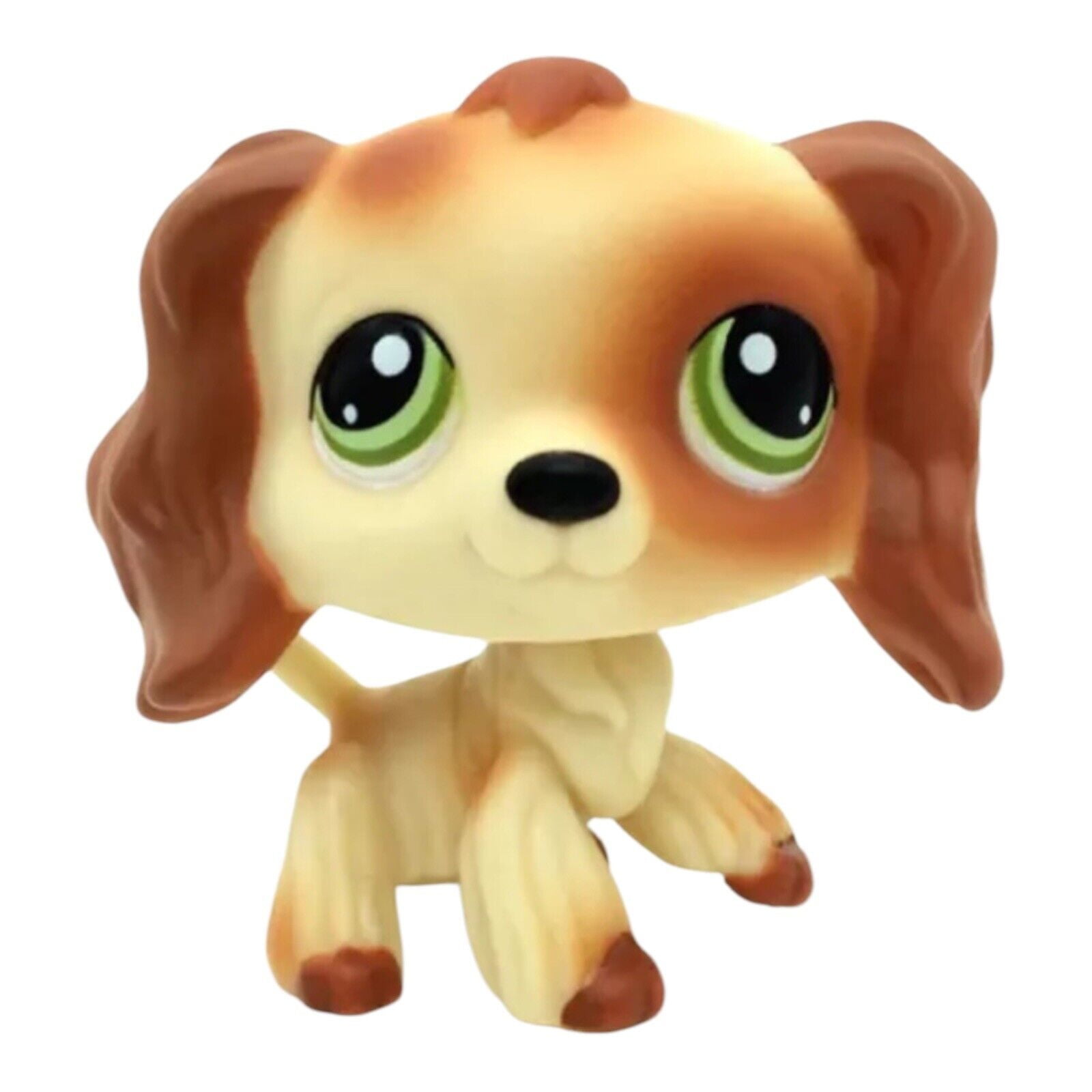 Littlest pet shop Tan Brown Cocker Spaniel Dog Puzzle Green Eyes LPS # ...