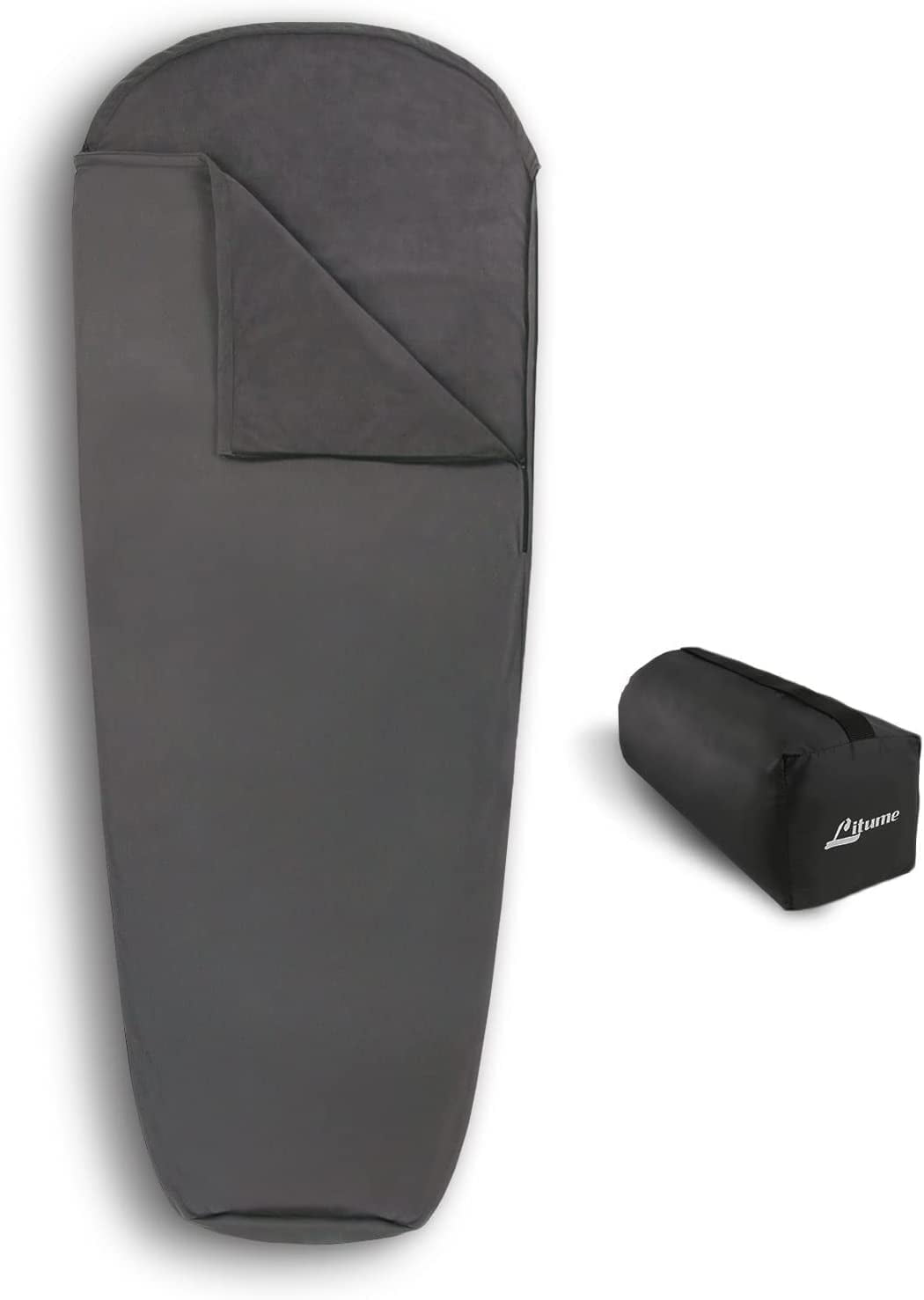 Litume Fleece Sleeping Bag Liner with Zipper – Lightweight All-Season ...