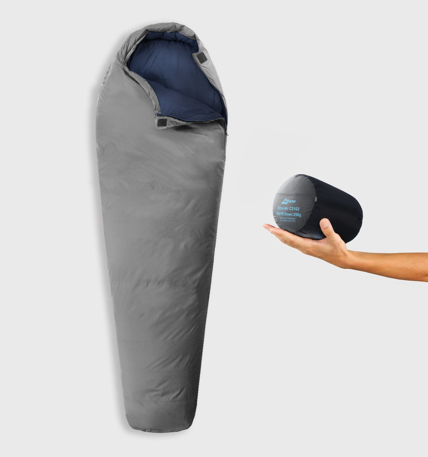 Litume Down Mummy Sleeping Bag, Ultra Lightweight 1.3 lbs, 700 Fill ...