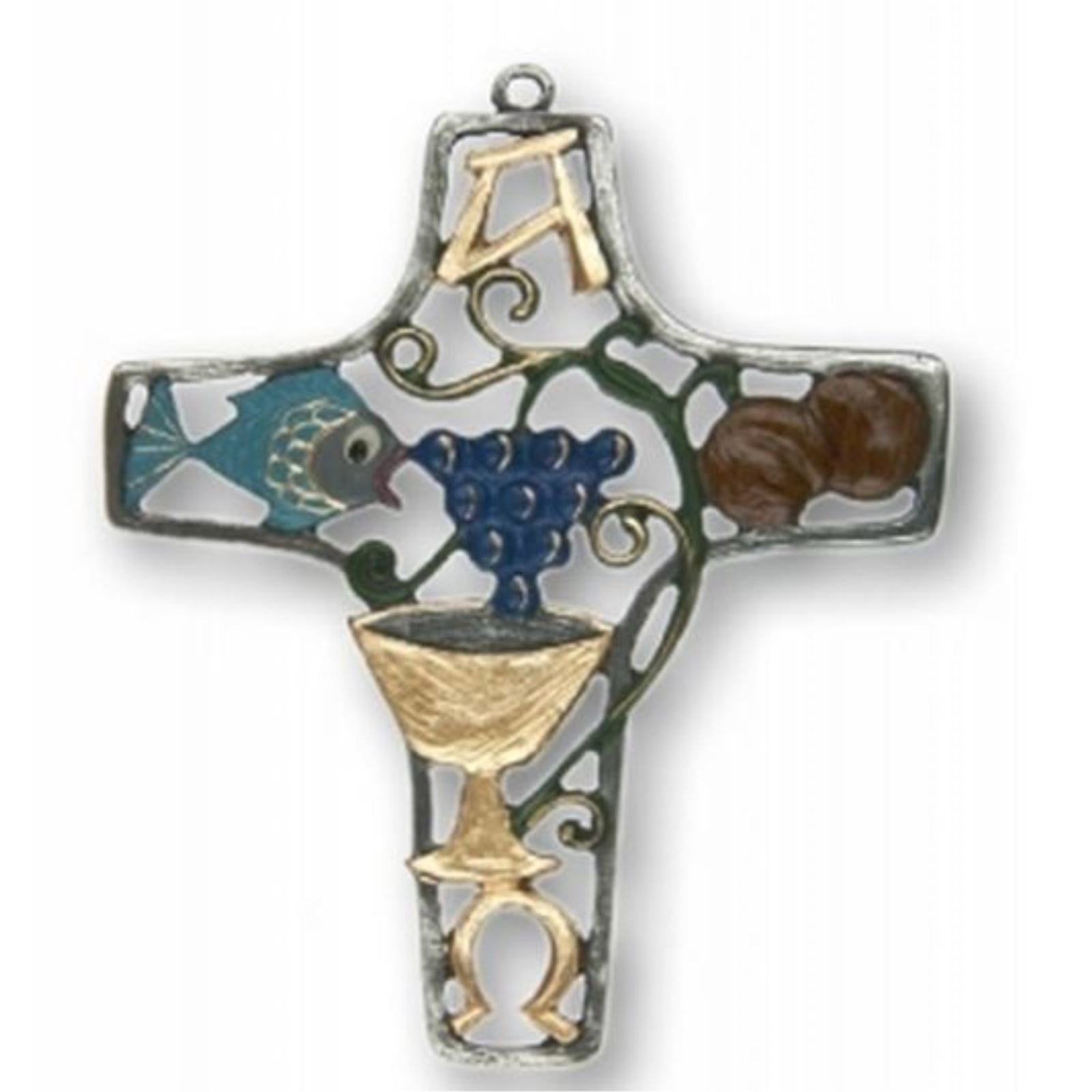 Liturgical Cross German Pewter Christmas Ornament Wall Hanging ...