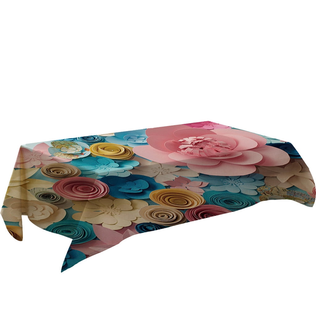 Liuanngg Table Cloths Rectangle Plastic Primeval 3D Flower Table Cloth ...