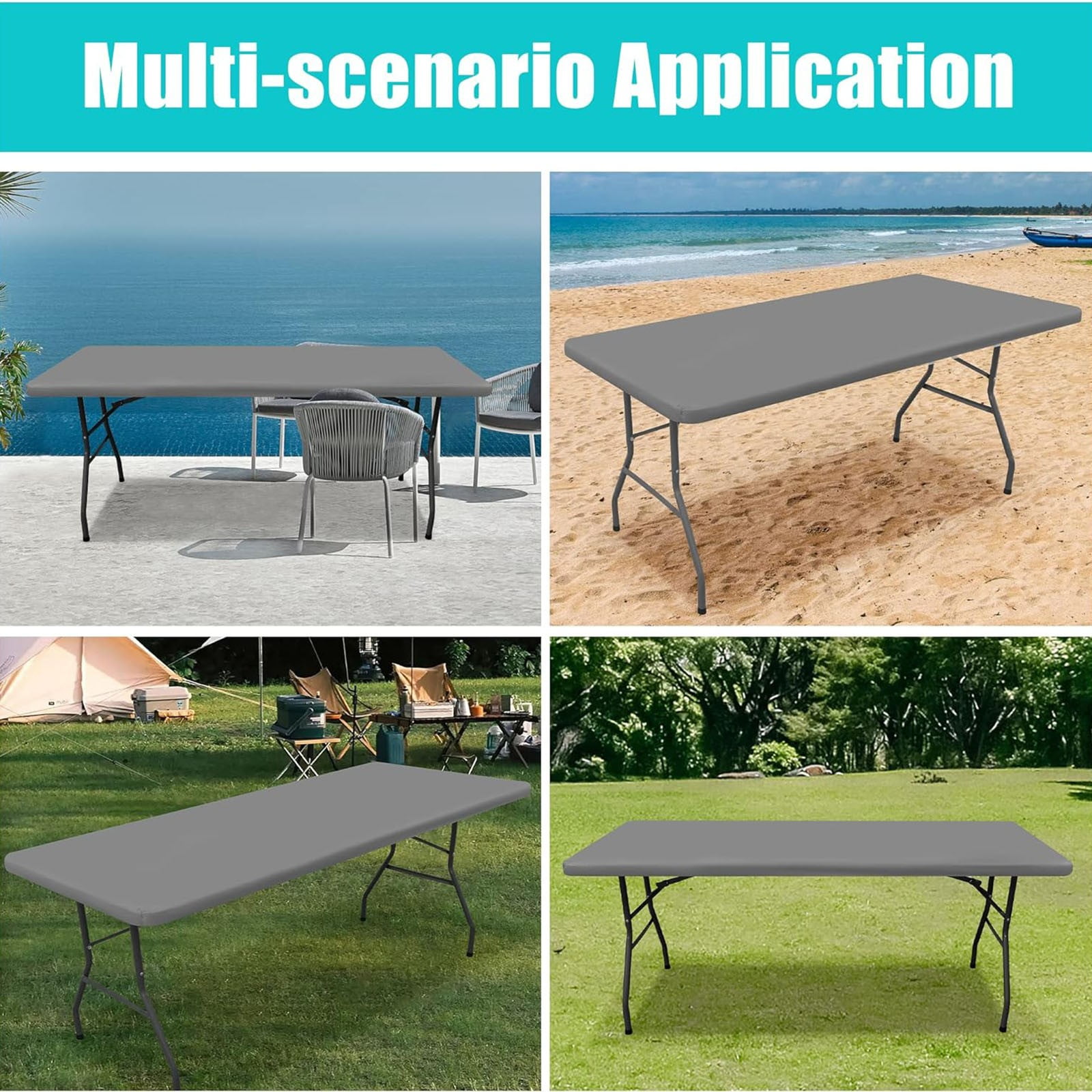 Liuanngg Table Cloths Rectangle Vinyl Rectangle Tablecloth Elastic ...