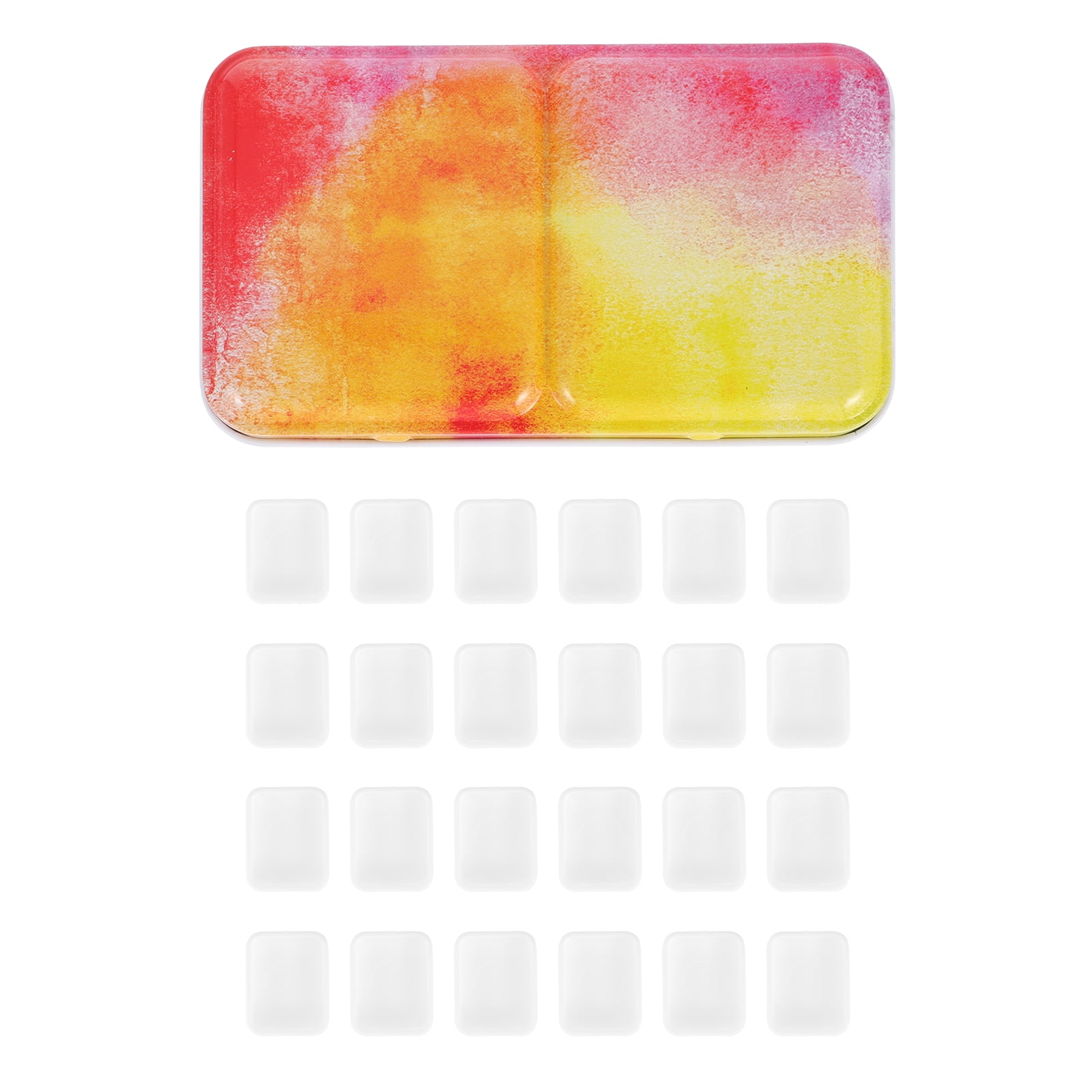 Liukekj 1 Set Blank Watercolor Tin Watercolor Sub-packing Pans Set Iron ...