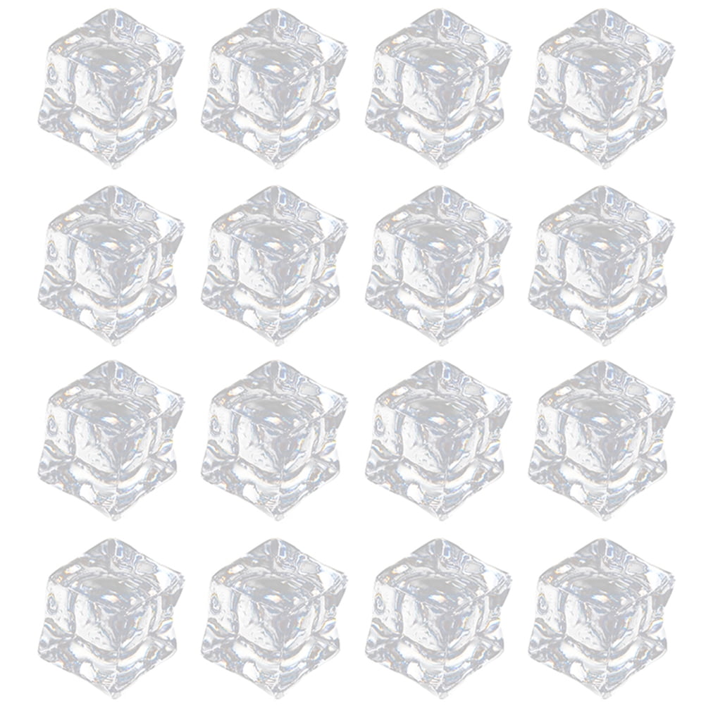Liukekj 200pcs Fake Ice Cubes Clear Acrylic Ice Cubes Reusable Fake Ice ...