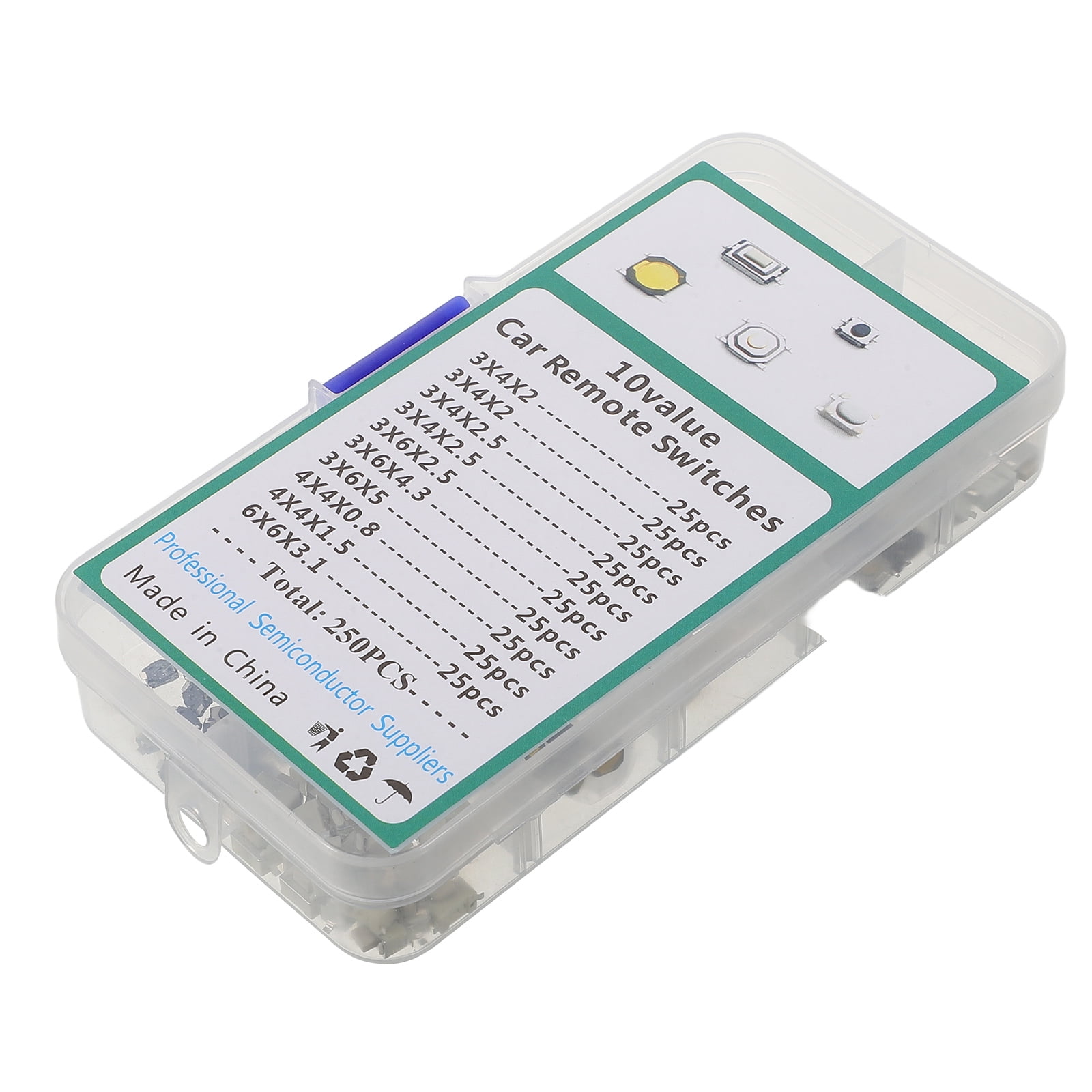 Liukekj 250pcs Mini Momentary Push Button Switch Momentary Tactile ...