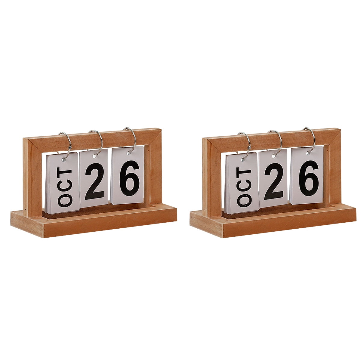 Liukekj 2pcs Creative Desktop Page Turning Calendar Vintage Style Date ...