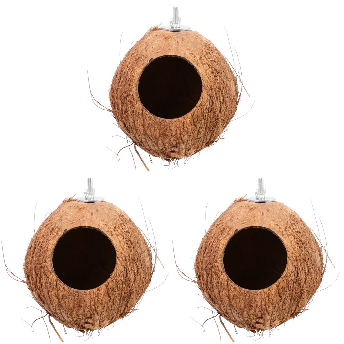 Liukekj 3pcs Handmade Coconut Shell Bird Nest Classic Wide Entrance ...