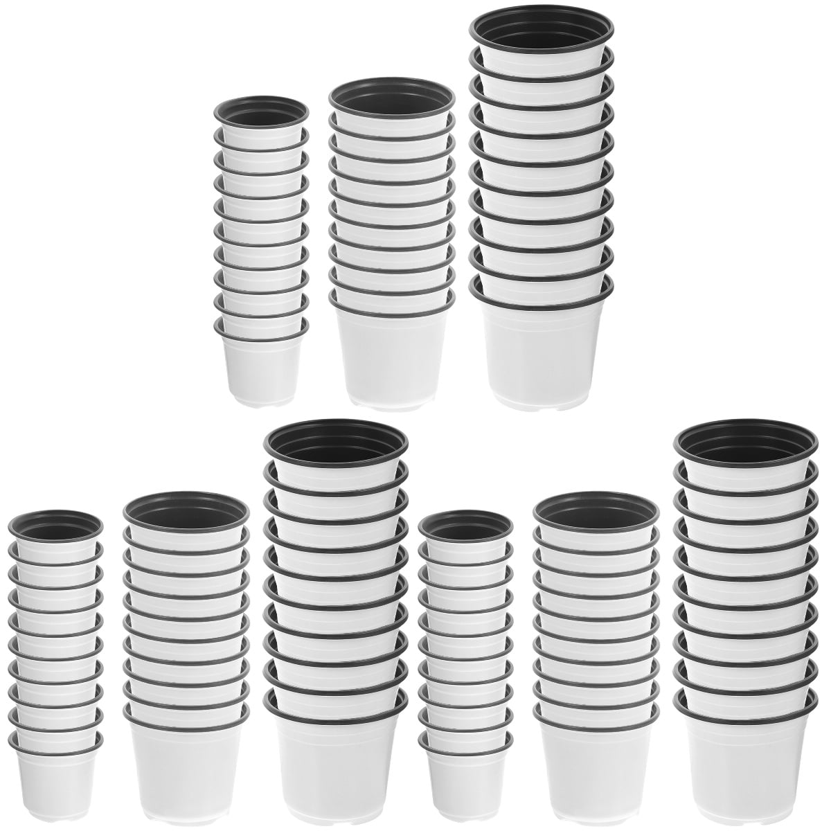 Liukekj 90 pcs Nursery Pots Plastic Pots with Drainage Hole Plants ...
