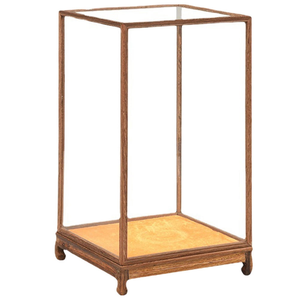 Brown Wood and Glass Collectibles Display Case for Storage Use High ...