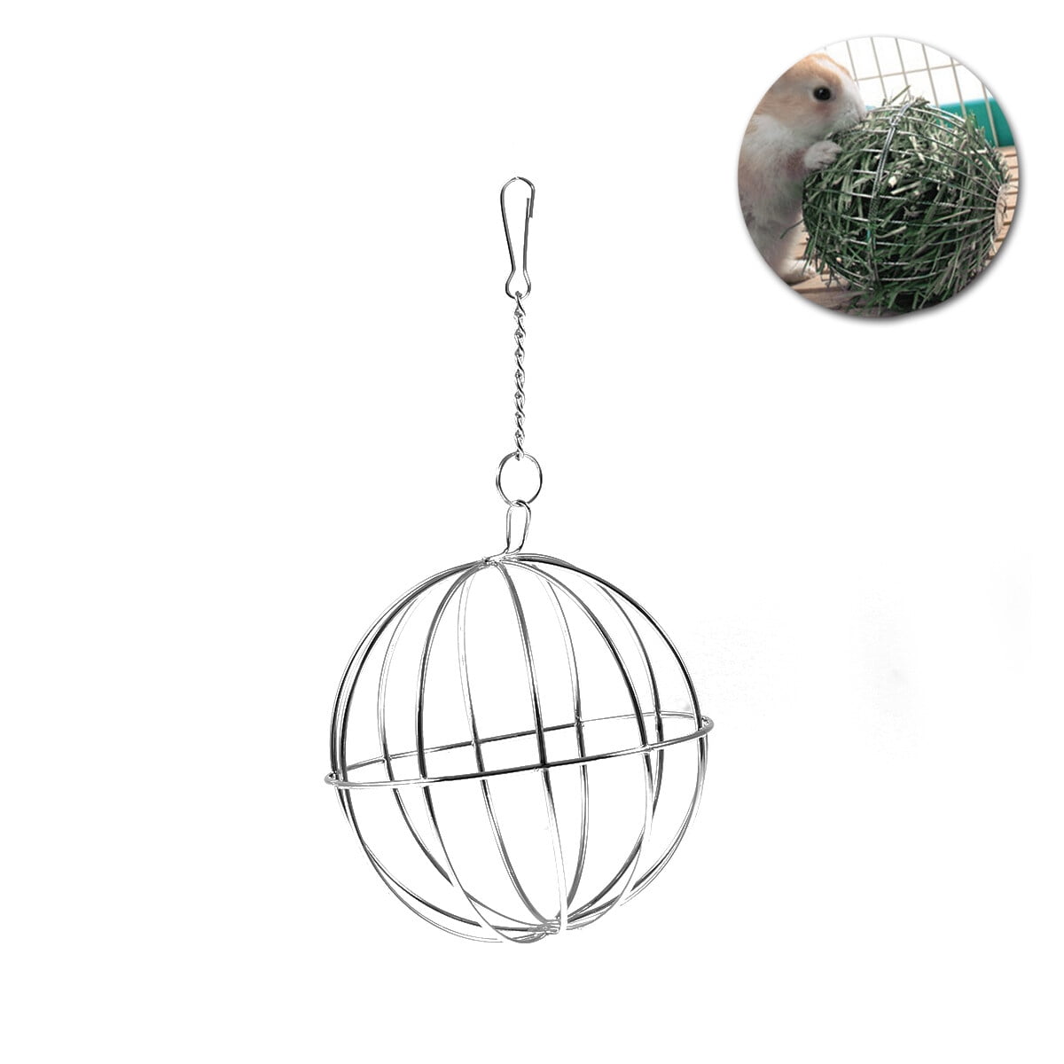 Liukekj Feed Dispenser- 8cm Hanging Grass Feed Dispenser Sphere Treat ...
