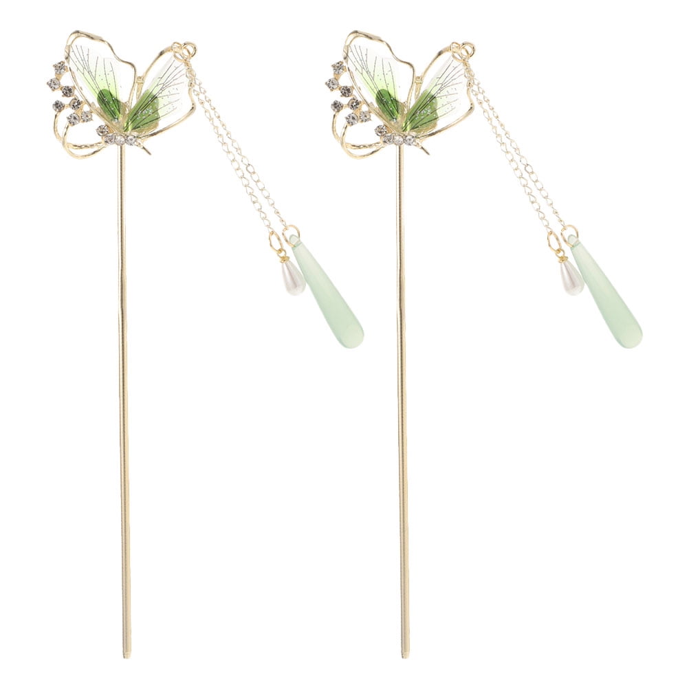 Liukekj Retro Metal Long Hair Sticks Pins Dangle Tassels Pendants ...