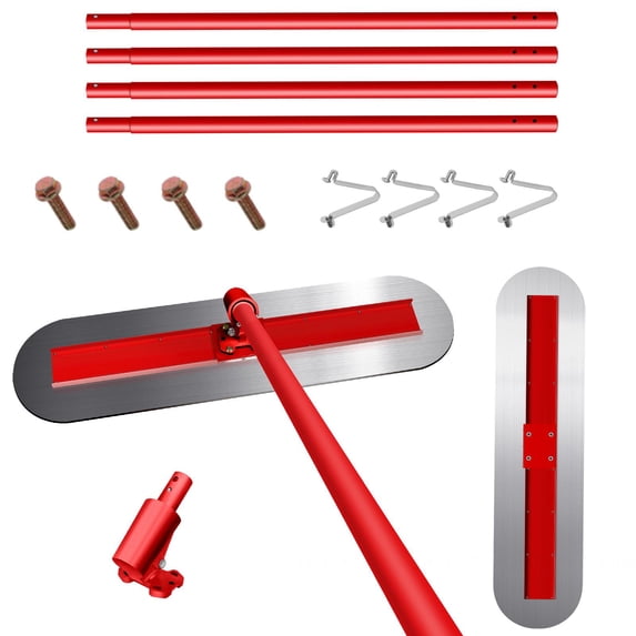 LiuliTrading Red Stainless Steel Concrete Finishing Trowel, 48in x 12in ...