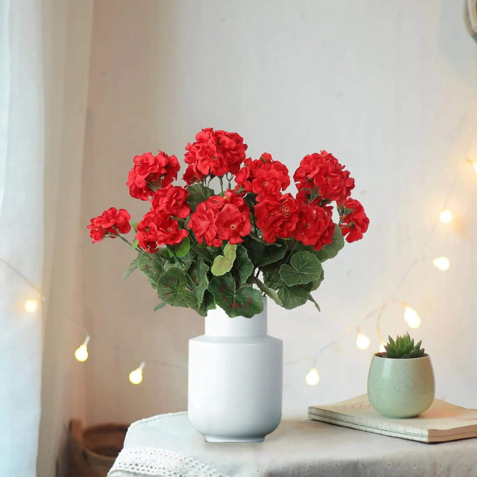 Liulin 1Pc Artificial Geraniums for Outdoors, Realistic Fake Geraniums ...