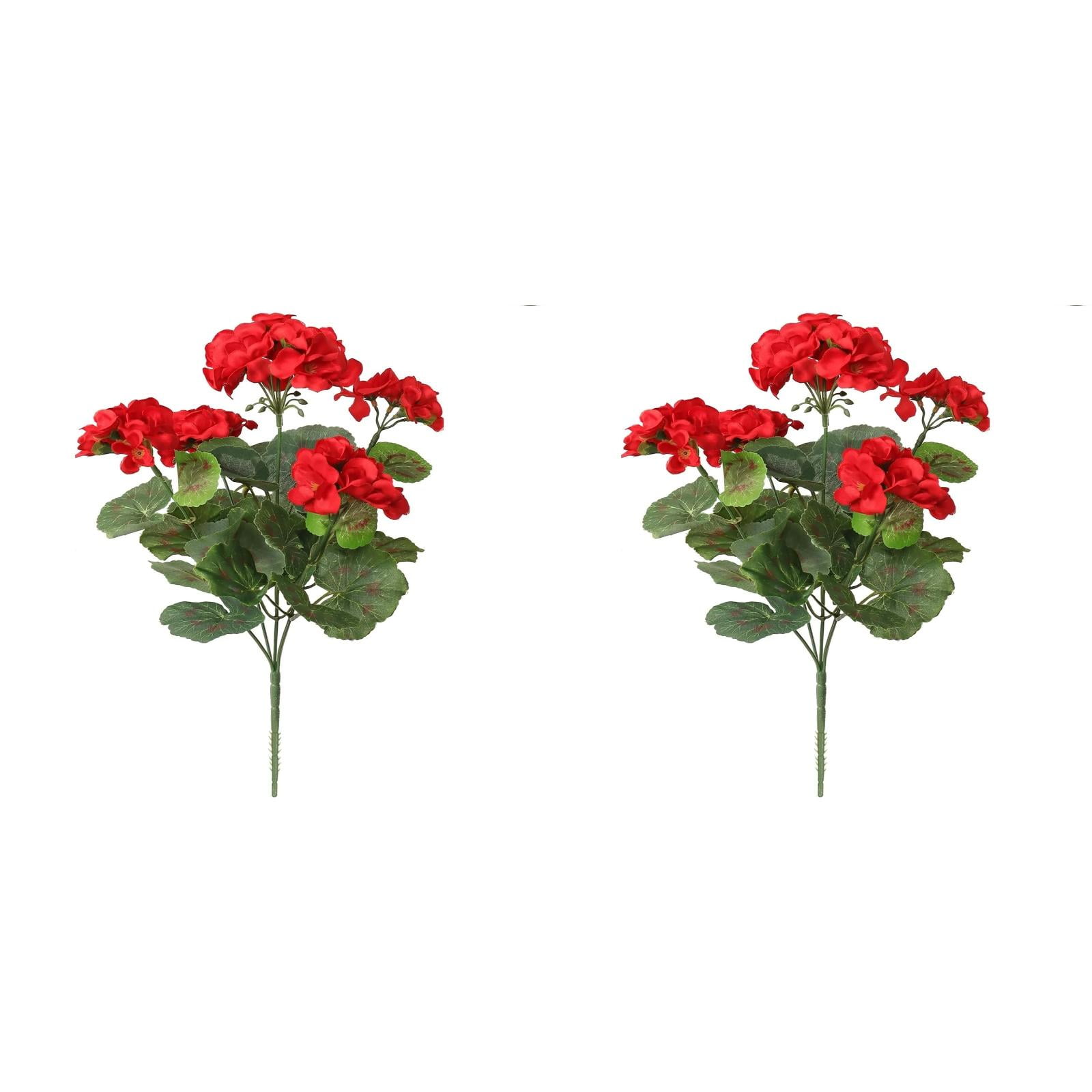 Liulin 2Pcs Artificial Geraniums for Outdoors, Realistic Fake Geraniums ...