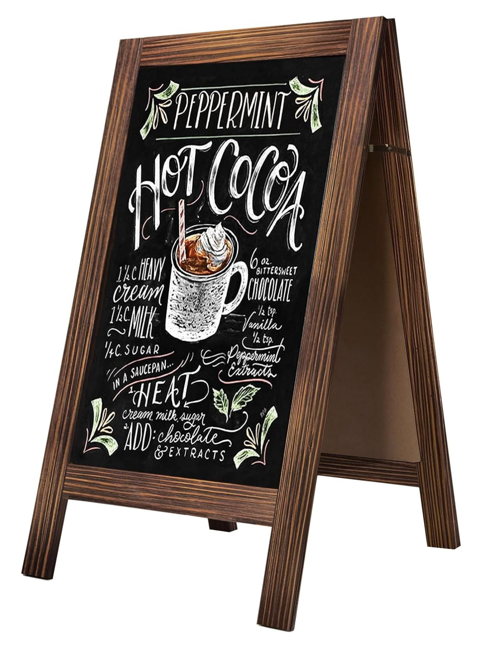 Liuyao 40" x 22" Large Rustic Chalkboard Sign, A Frame Sturdy Wide ...