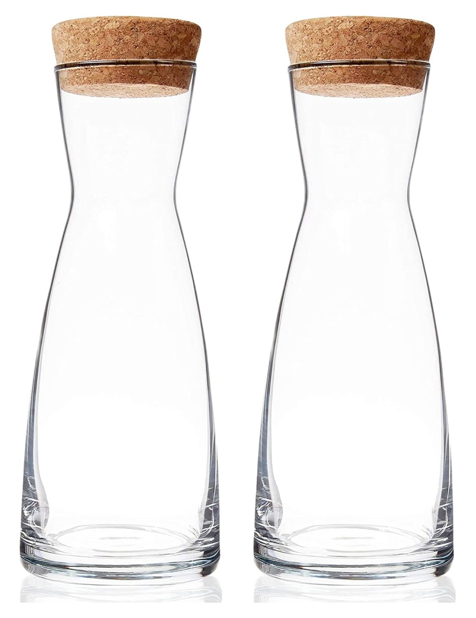 Liuyao Set Of 2 Ypsilon Carafe With Natural Cork Top Lid, 36.5 Oz. Star ...