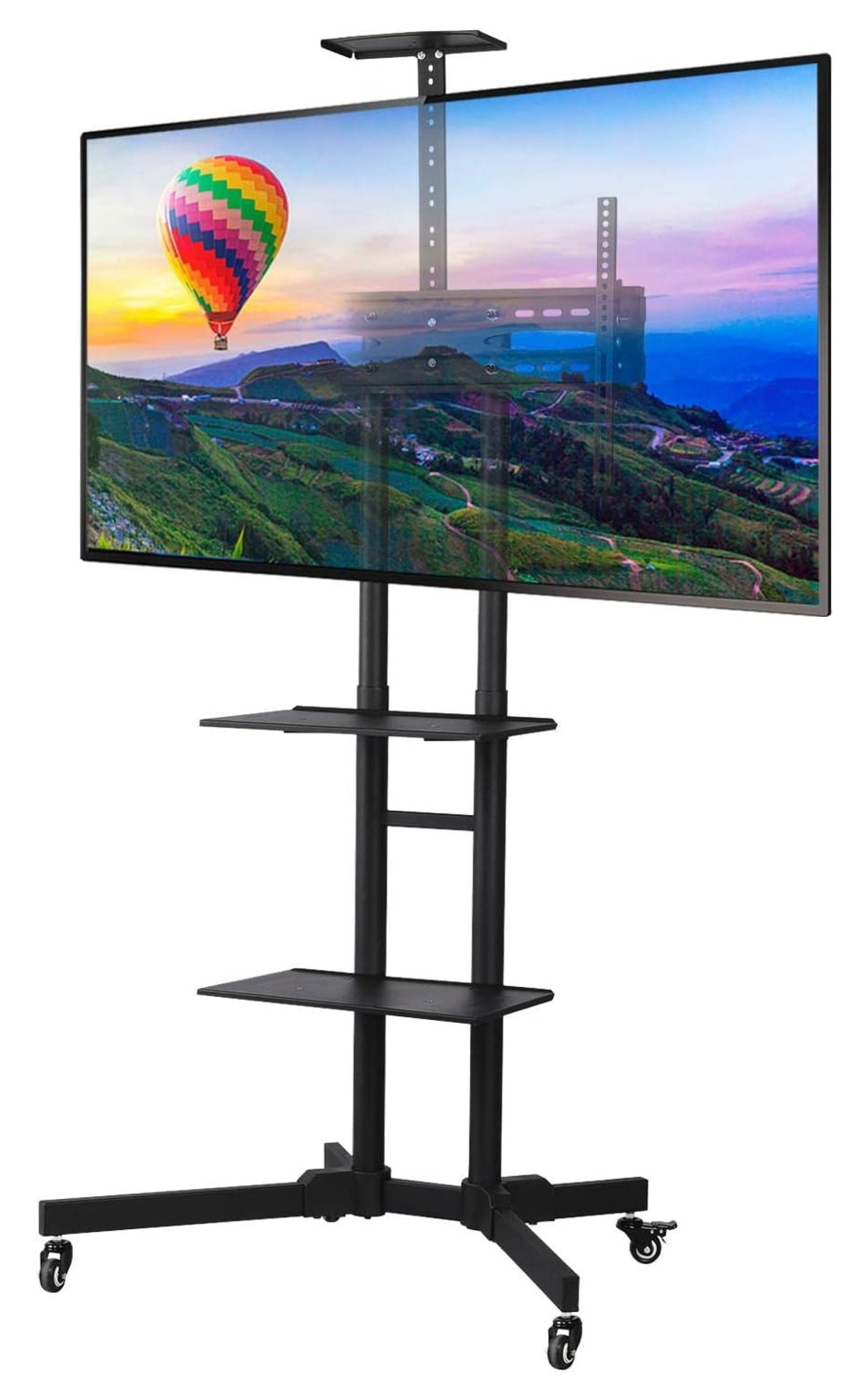 Liuyao TV Cart Rolling Trolley Mount TV Stand on Wheels Height ...