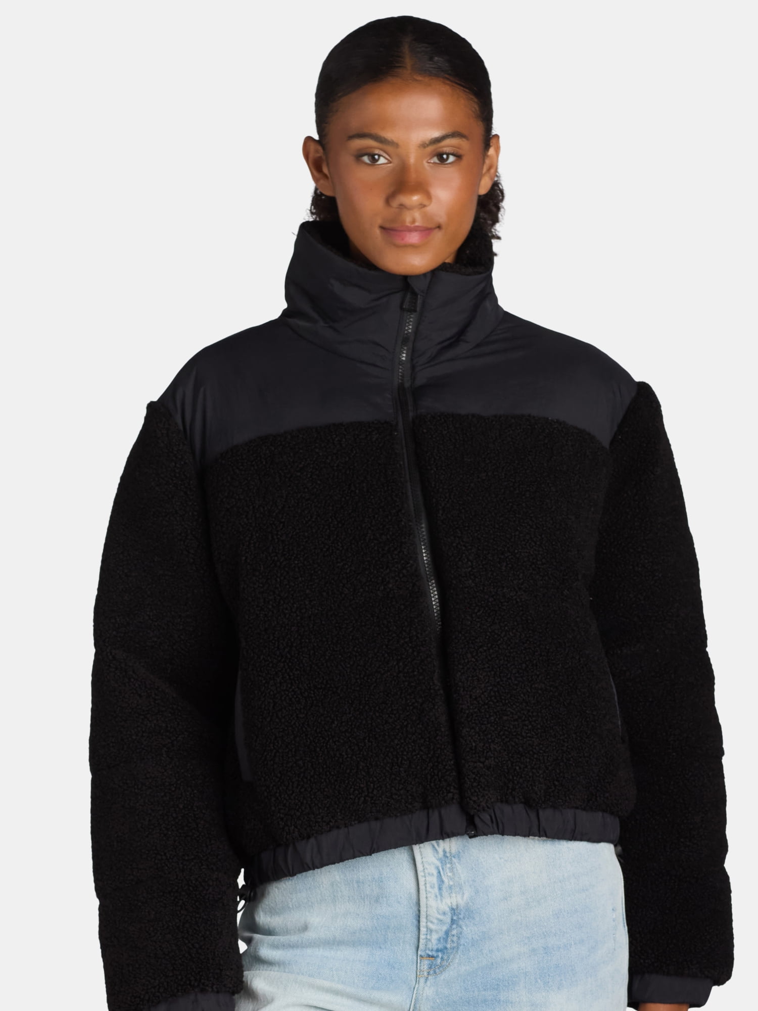 Liv & Lottie Women’s Teddy Fleece Puffer Jacket with Pockets, Sizes S ...