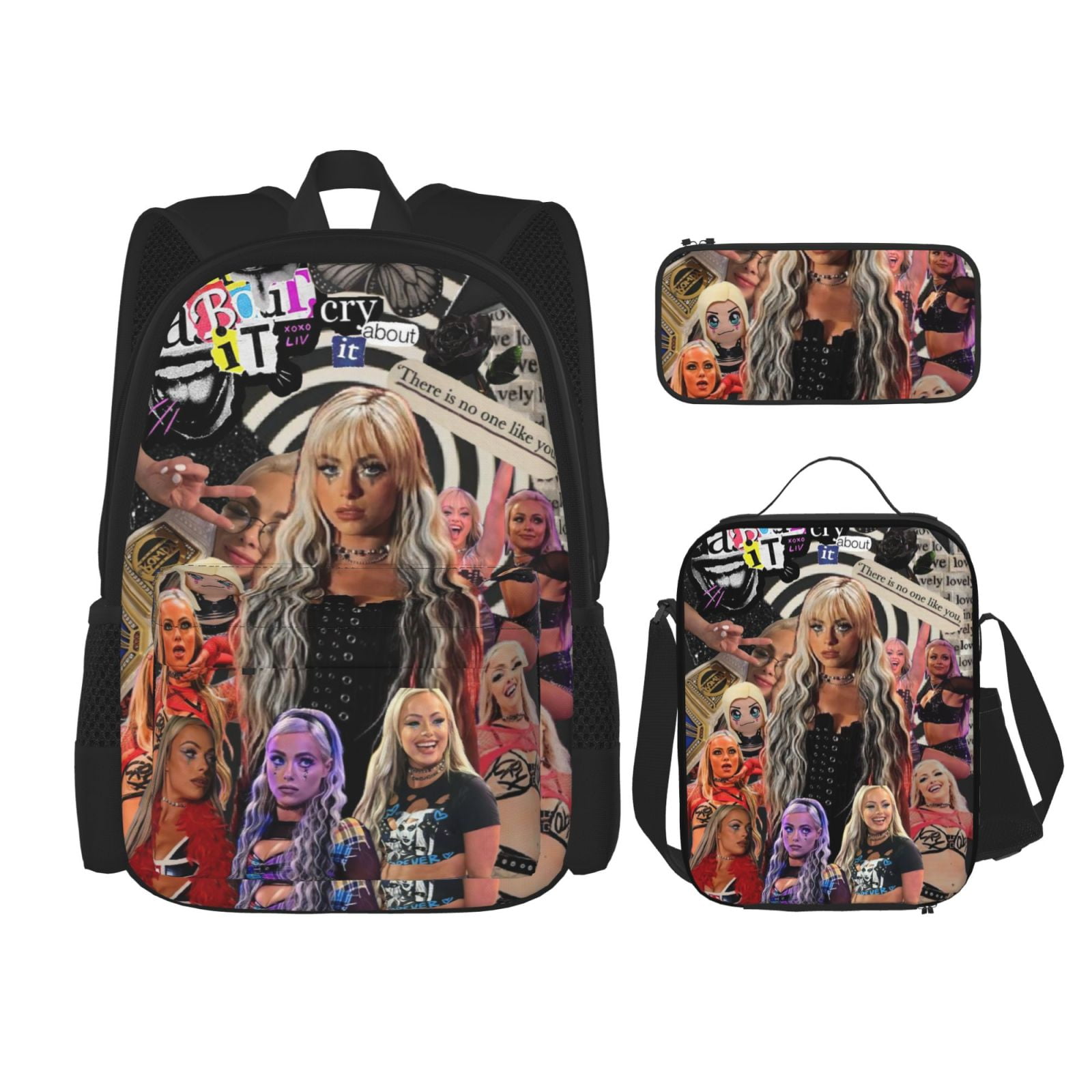 Liv Morgan Backpack 3 Pieces Set With Lunch Box And Pencil Pouch ...