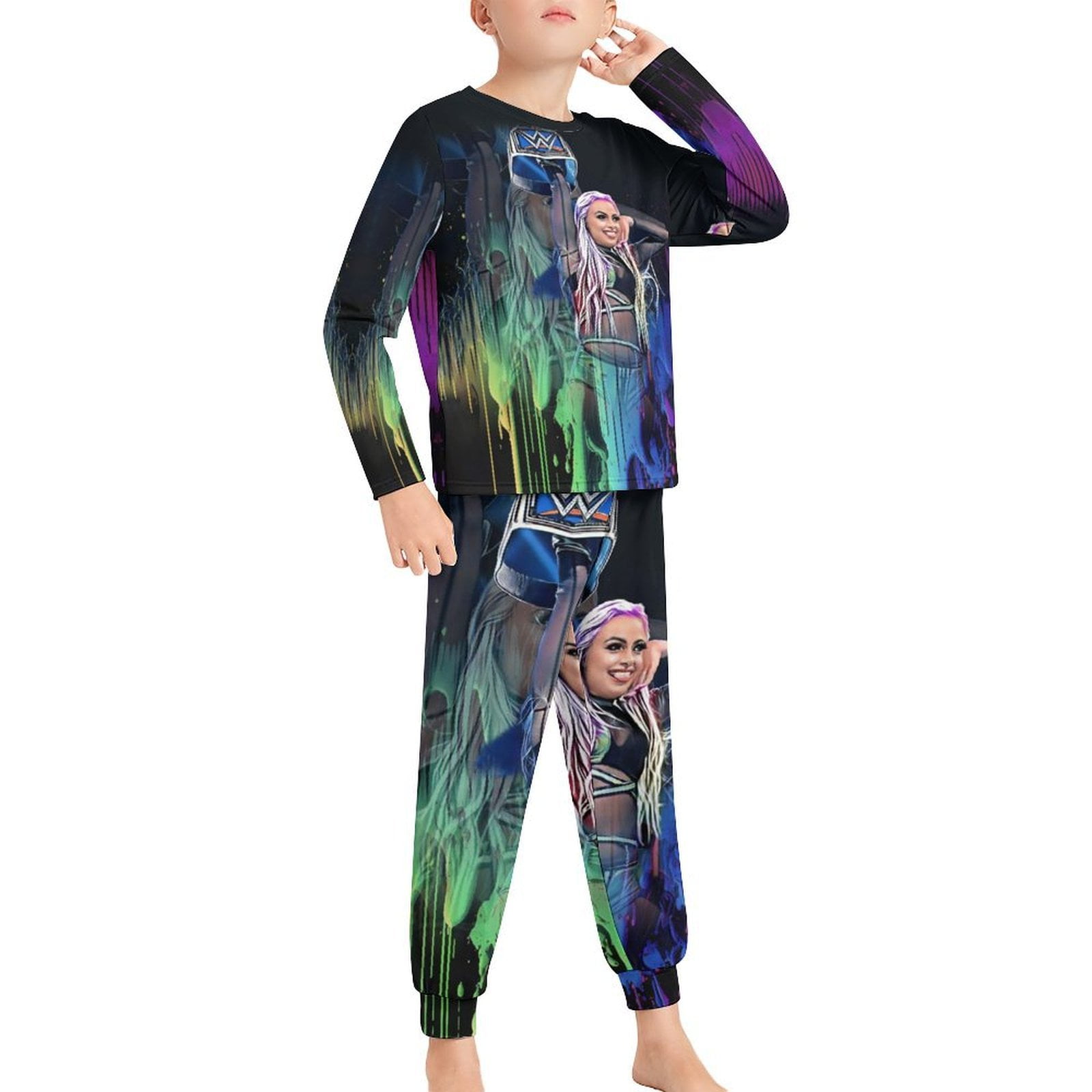 Liv Wres-Tler Mor-,ga Costumes T Shirt Set Crewneck Tee Shirt Pants Set ...