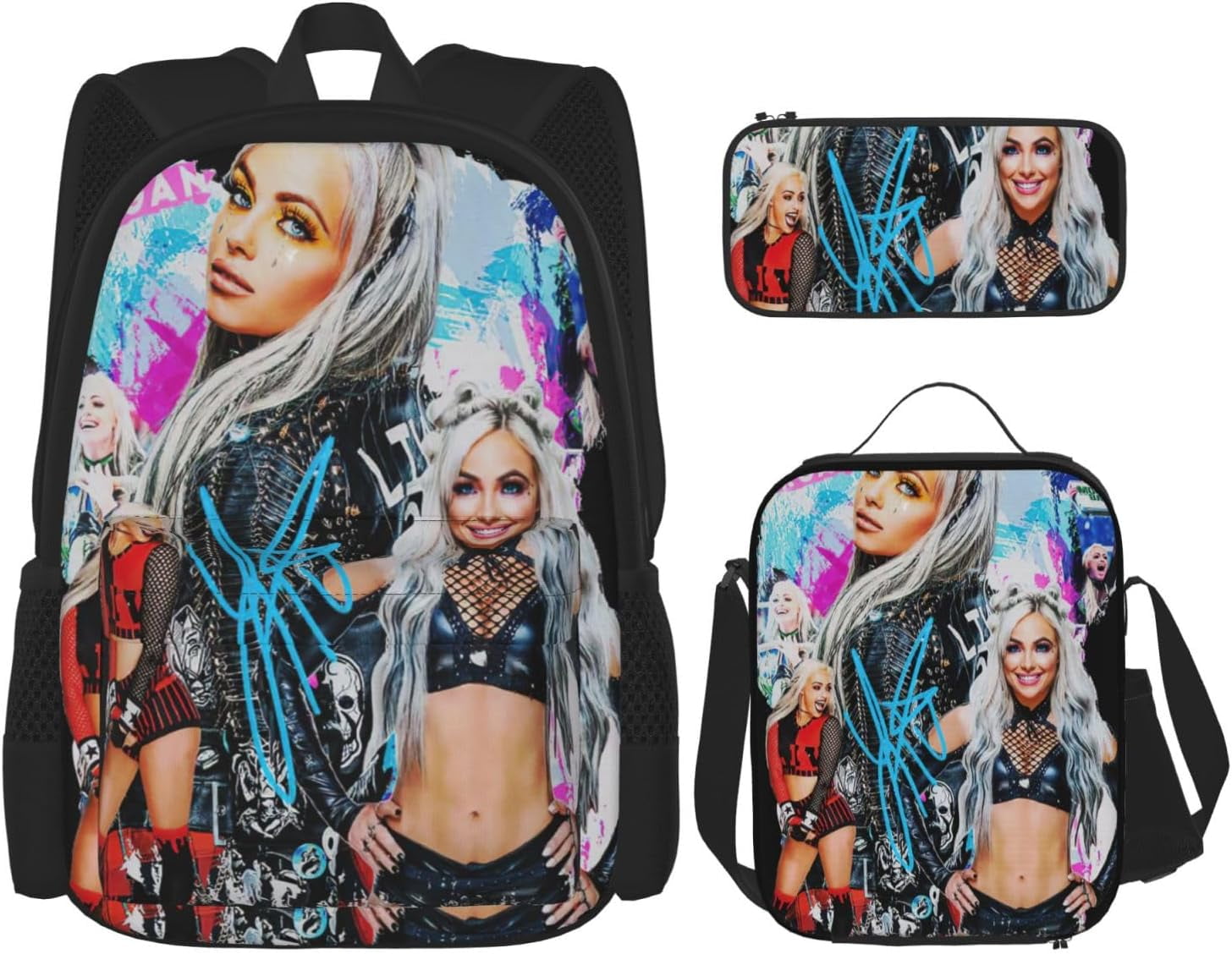 Liv Wrestler Morgan Backpack 3 Pieces Set With Lunch Bag And Pencil ...
