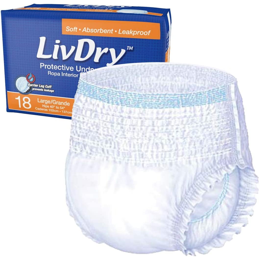 LivDry Leak Proof Adult Diapers, Maximum Absorbency Incontinence ...