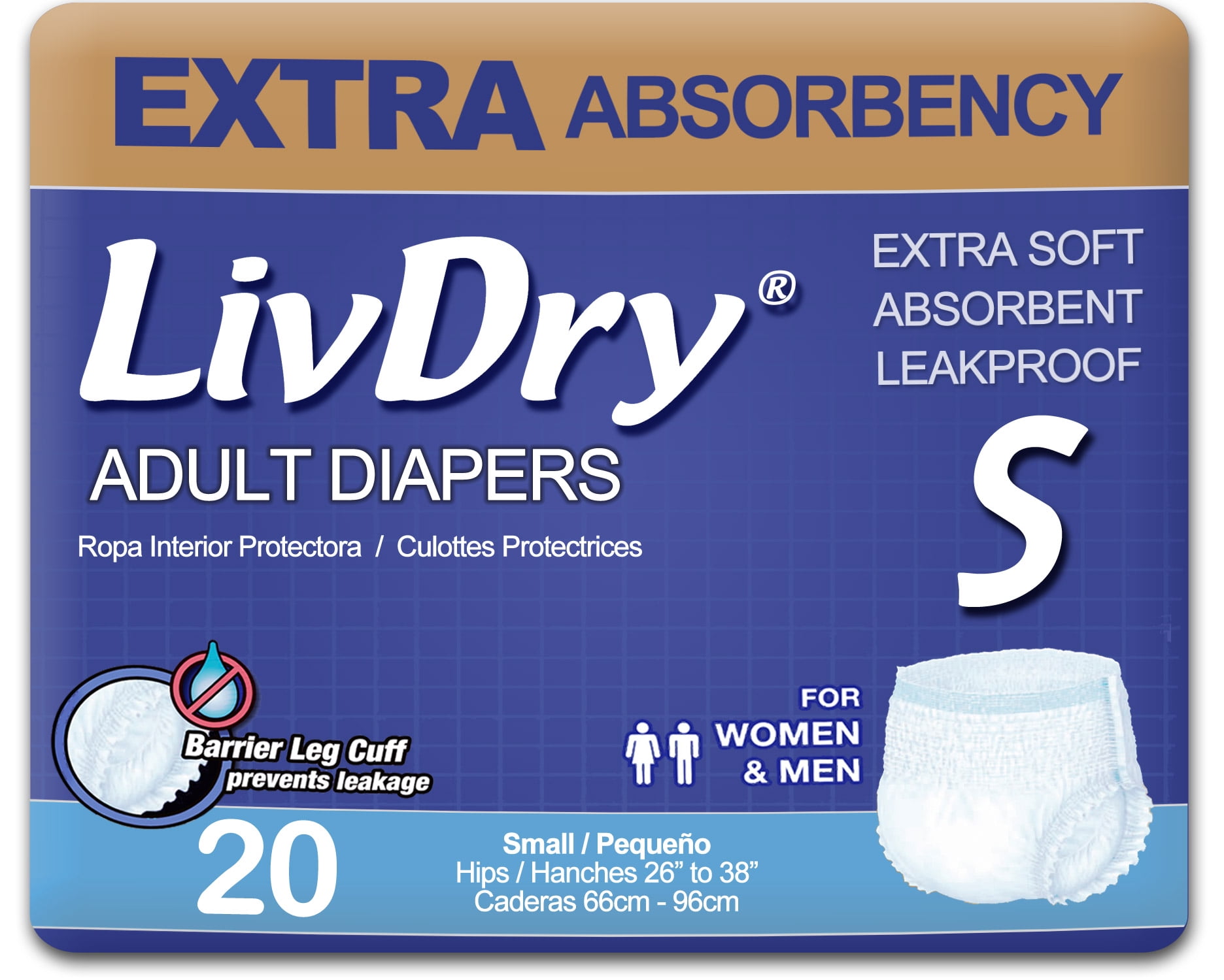 LivDry Maximum Absorbency Incontinence Pull-ups for Men and Women ...