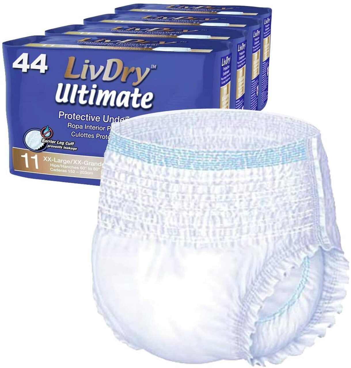 LivDry Ultimate Max Adult Diapers, Super Absorbency Incontinence ...