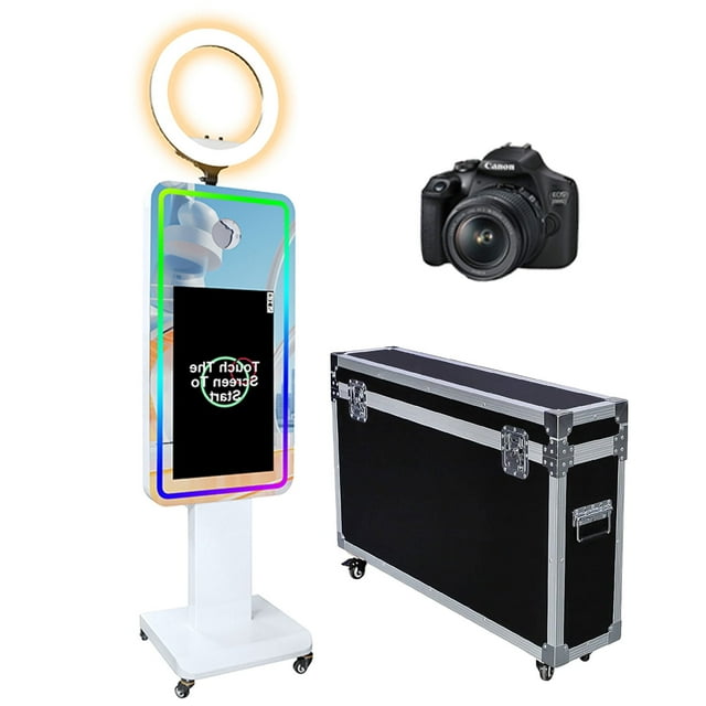 LivFiv Mirror Photobooth Machine 21.5in LCD Touch Screen Portable ...