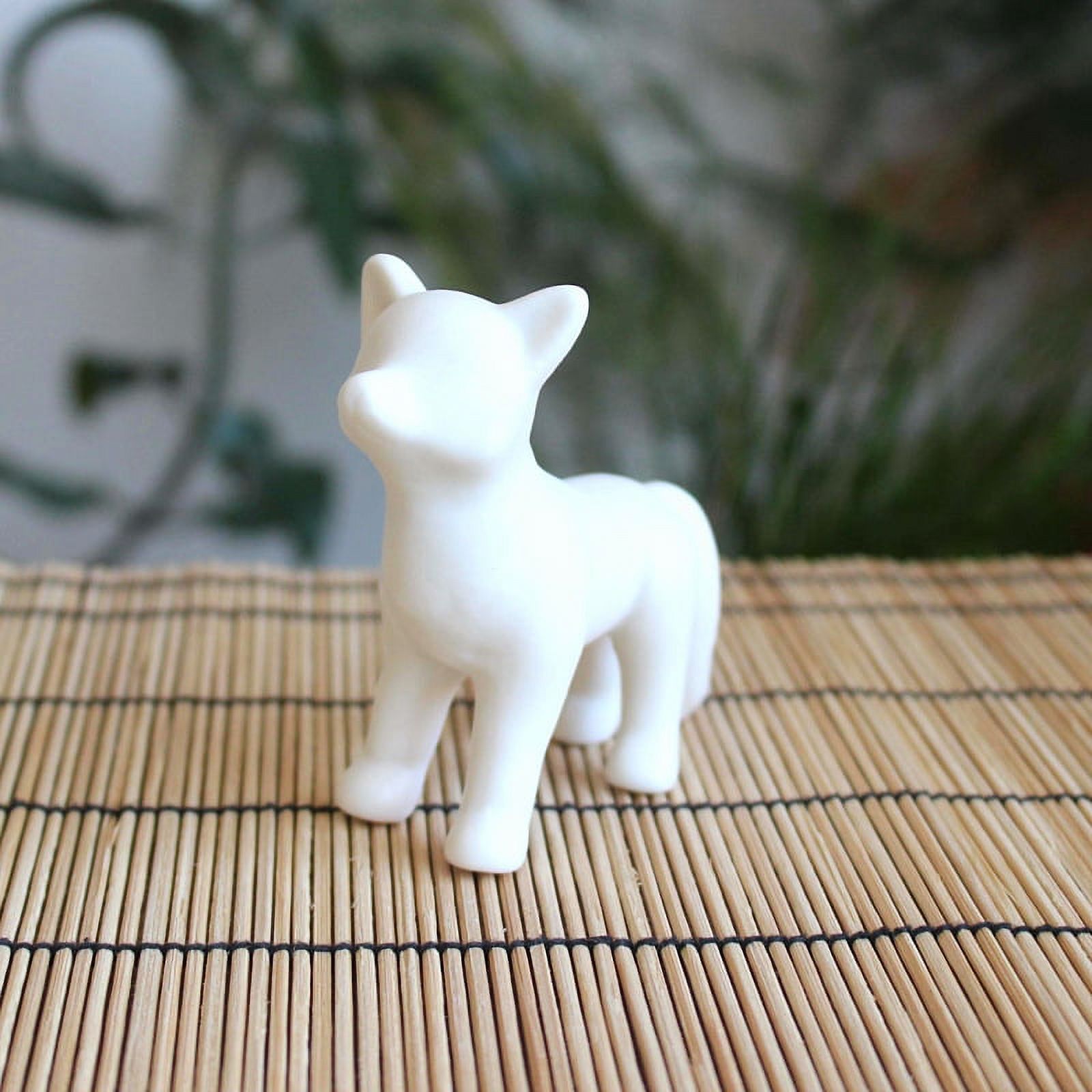 LivNxt Ceramic Artwork - Unfinished White Porcelain Fox Craft - Walmart.com