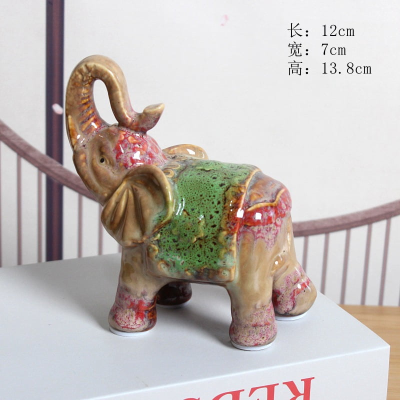 LivNxt Ceramic Elephant Artwork - Home Décor Ceramic Elephant Figurine ...