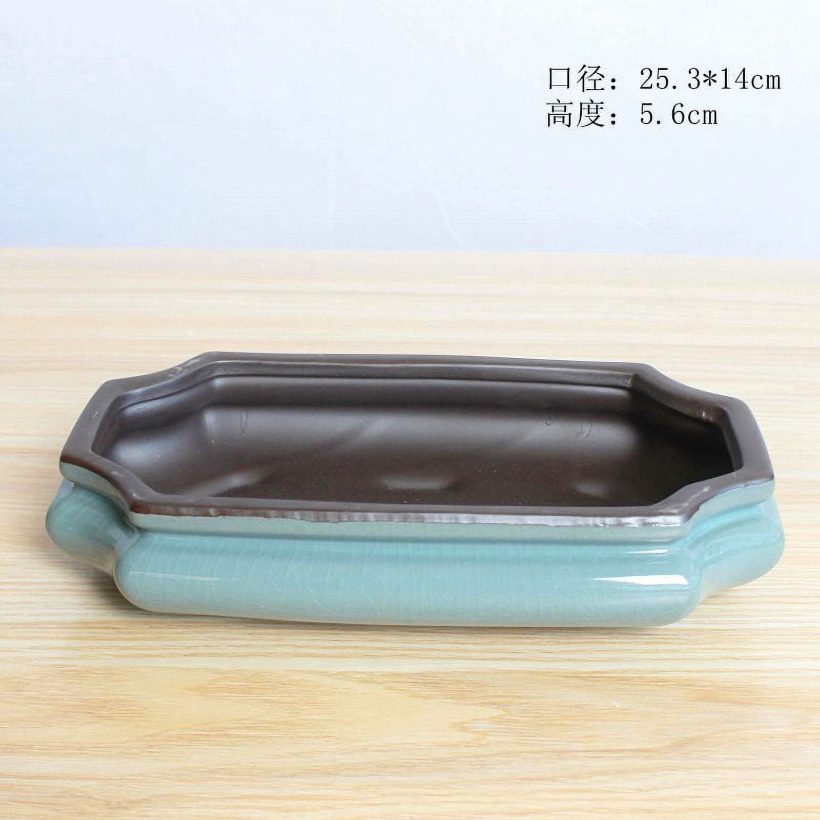 LivNxt Ceramic Plant Pot - Succulent Planter, Green Plant Display ...
