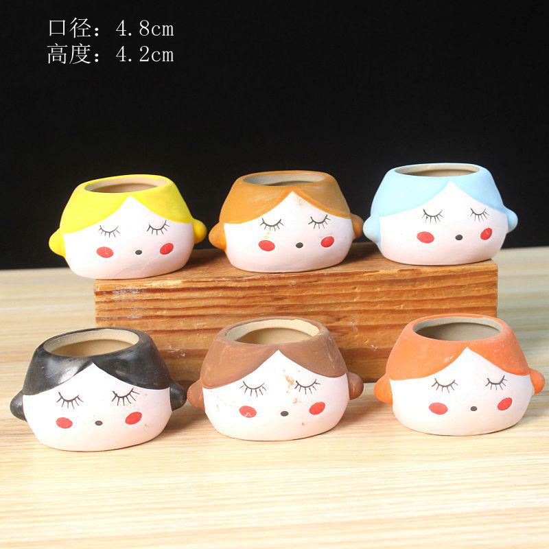 LivNxt Ceramic Succulent Planter - Mini Thumb Pot for Desktop Miniature ...